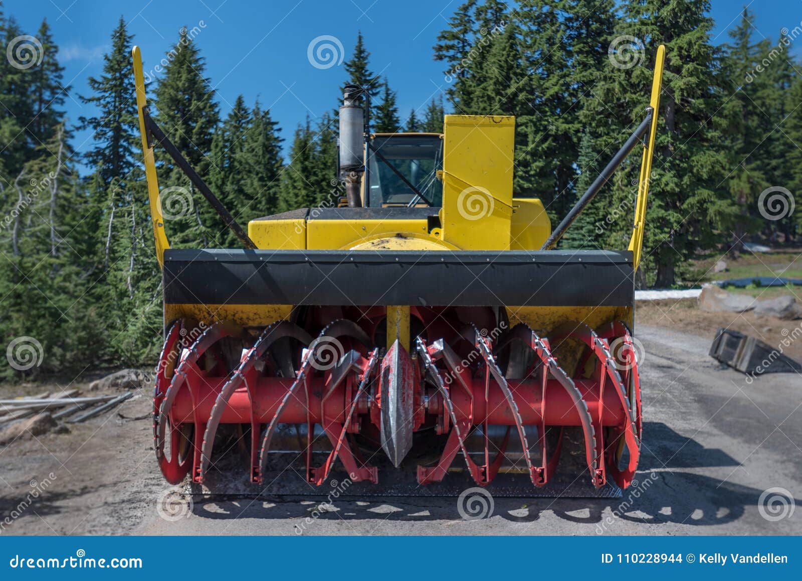 Snow Plow at the End of Spring Stock Photo - Image of maintenance, lake ...