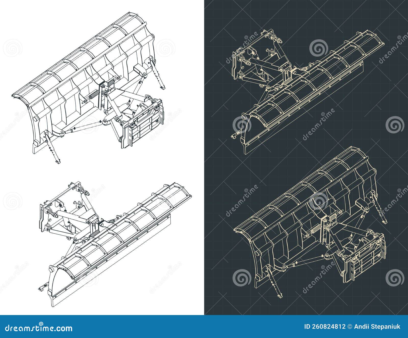 Snow Plow Isometric Blueprints Stock Vector - Illustration of city ...