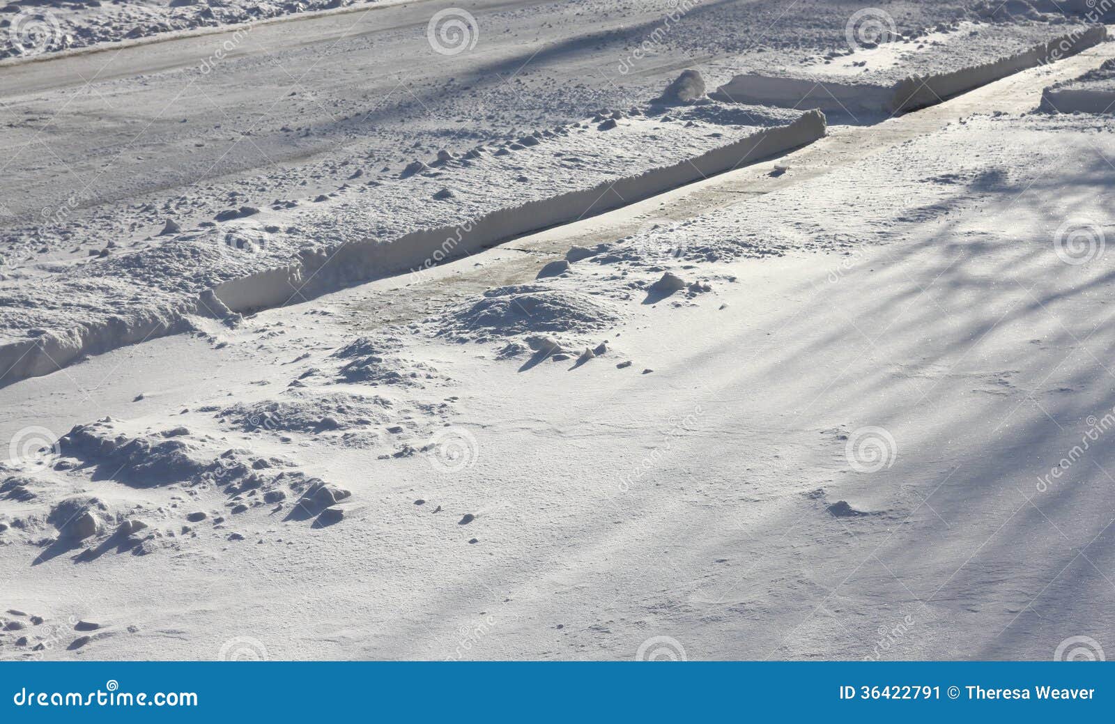 Snow Plowed Road stock image. Image of landscape, plow - 36422791