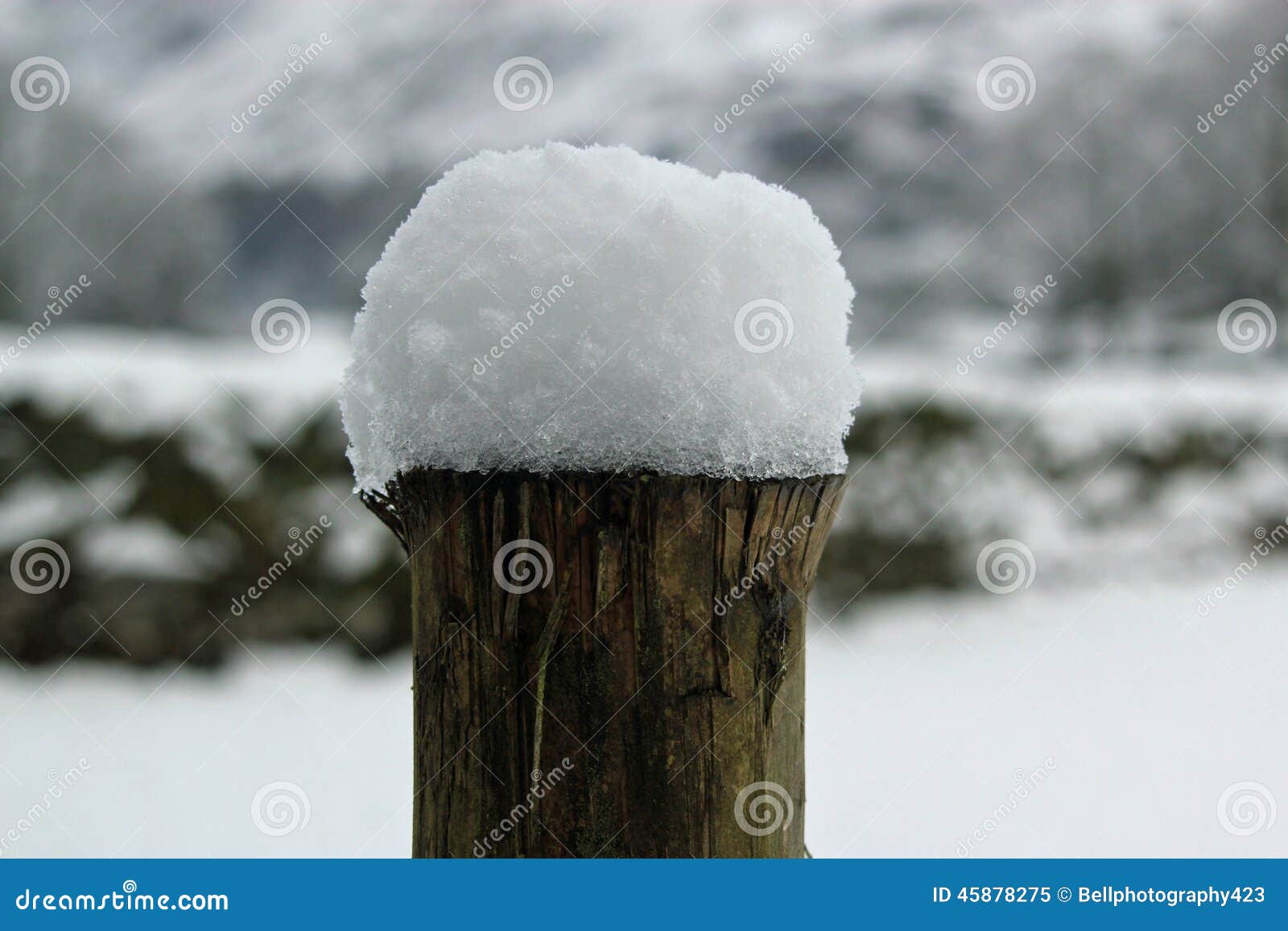 Snow post stock image. Image of landscape, season, holiday - 45878275