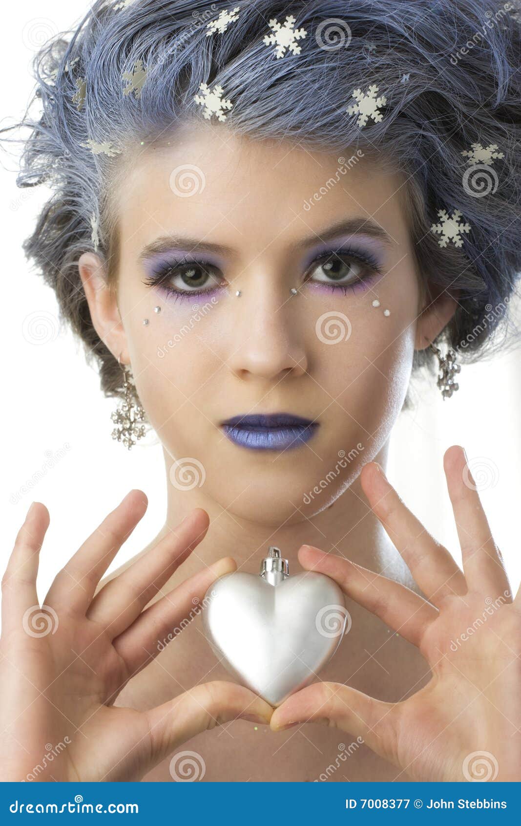 Snow Princess and the Heart Stock Image - Image of people, flake: 7008377