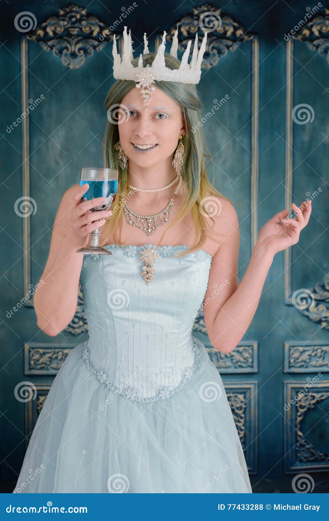 Snow Princess Holding a Drink Stock Photo - Image of female, lady: 77433288