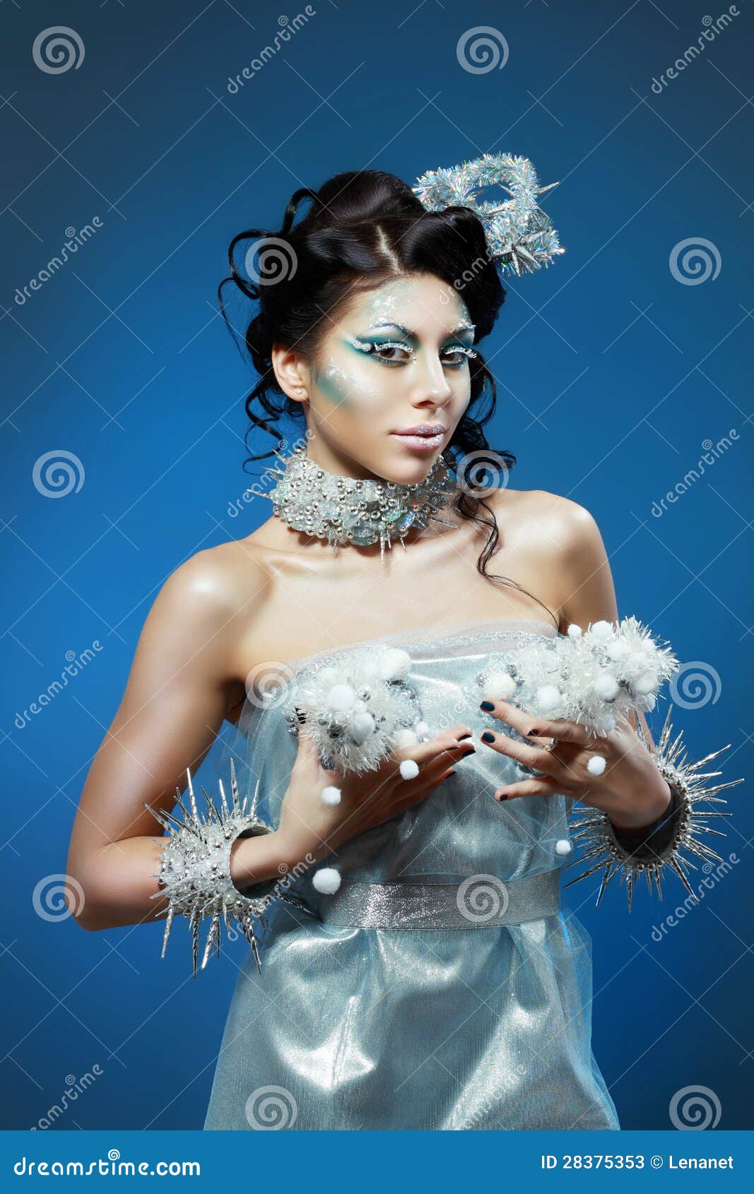 Snow-queen stock image. Image of queen, blue, christmas - 28375353