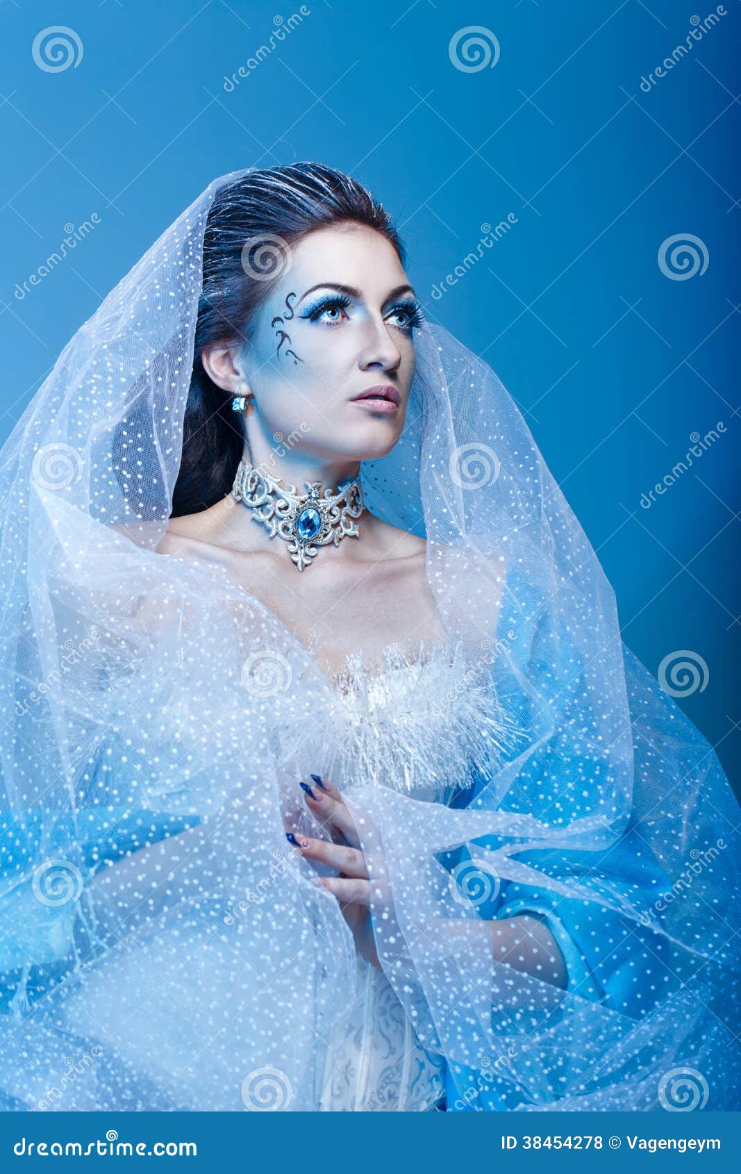 Snow Queen stock photo. Image of lips, blue, beautiful - 38454278