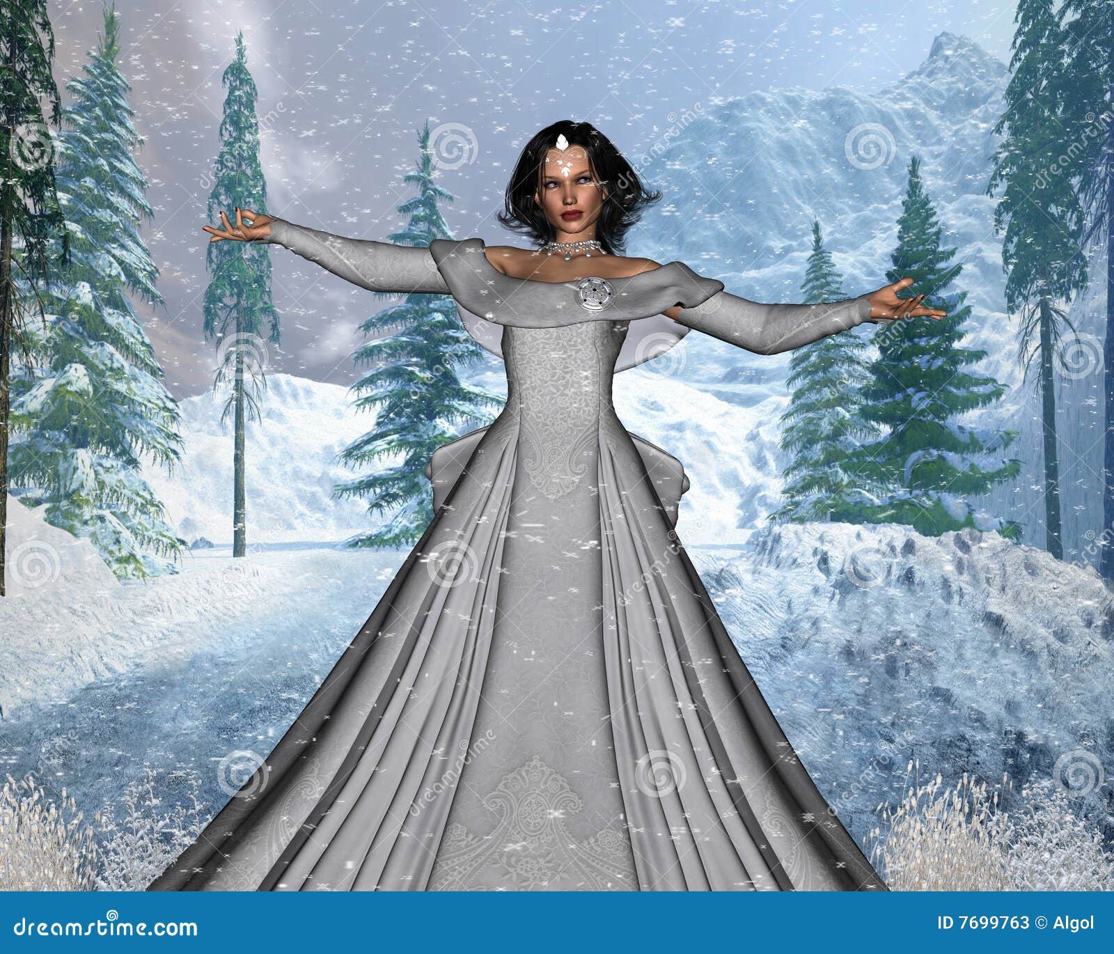 Snow Queen stock illustration. Illustration of digital - 7699763
