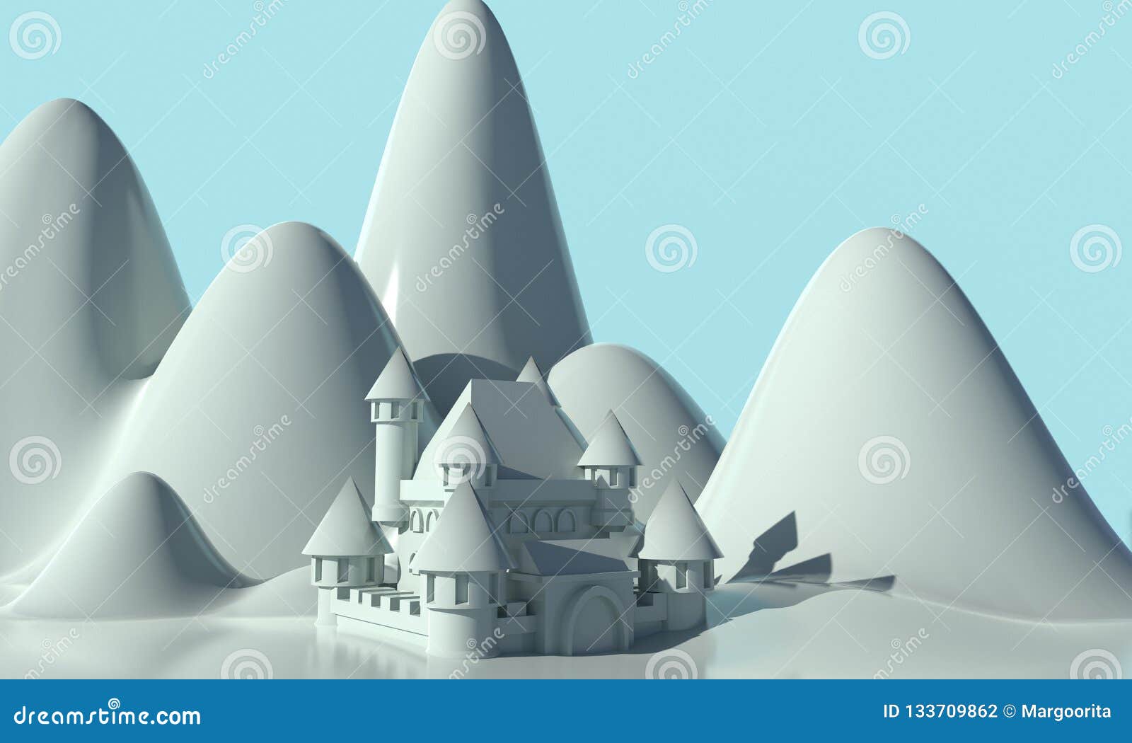 Snow Queen Castle. 3d Rendering Stock Illustration - Illustration of ...