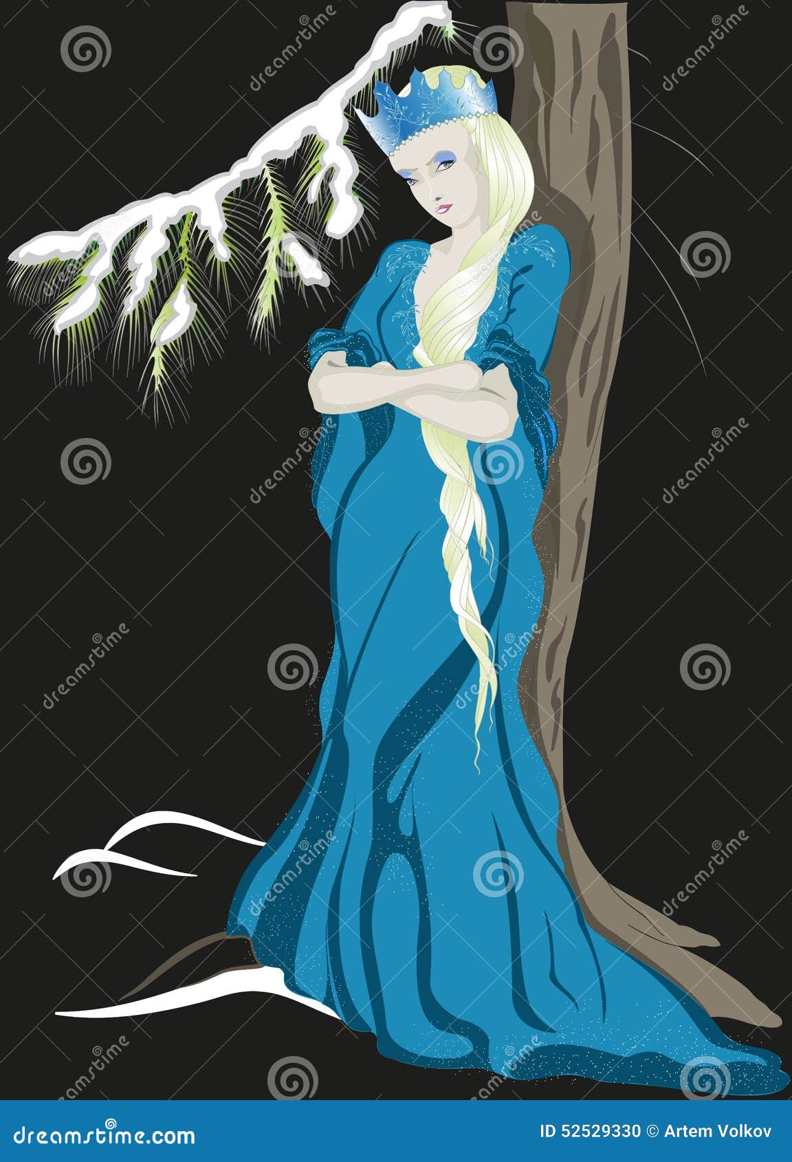 The Snow Queen with a Crown. EPS10 Vector Stock Vector - Illustration ...