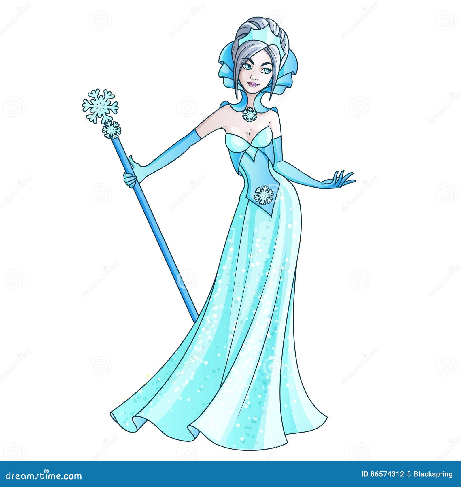 Snow Queen Fairy Tale Character Stock Vector - Illustration of people ...