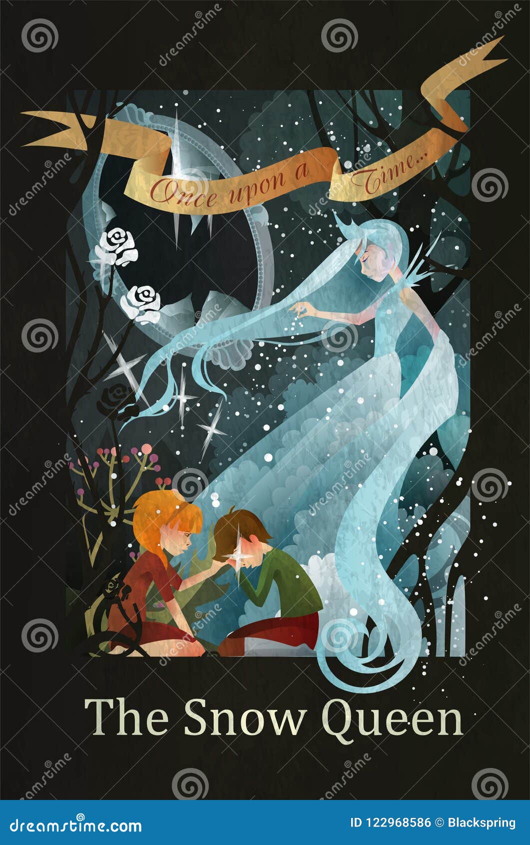 Snow Queen Fairy Tale Illustration Stock Vector - Illustration of card ...