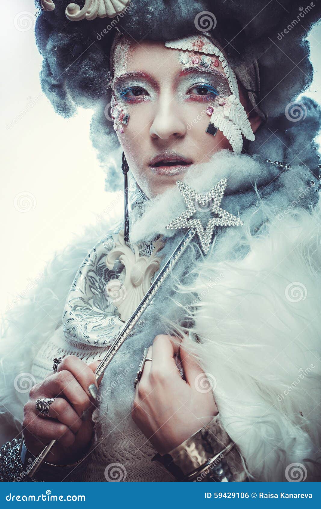 Snow Queen Over White Background Stock Photo - Image of diamond, girl ...