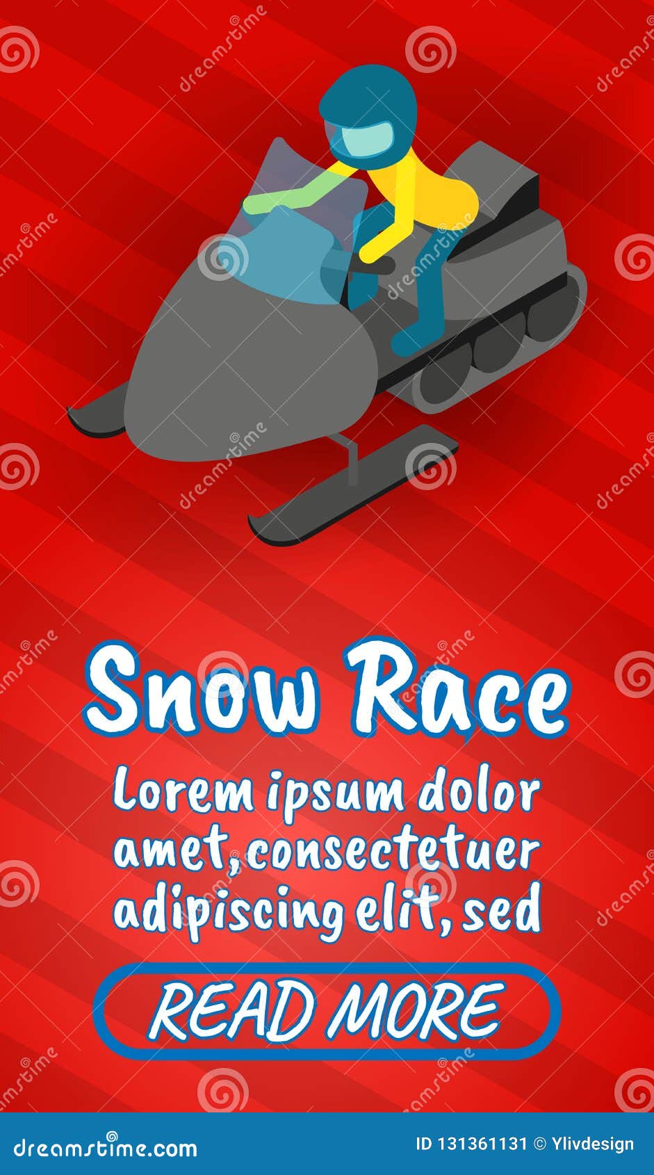 Snow Race Concept Banner, Comics Isometric Style Stock Vector ...
