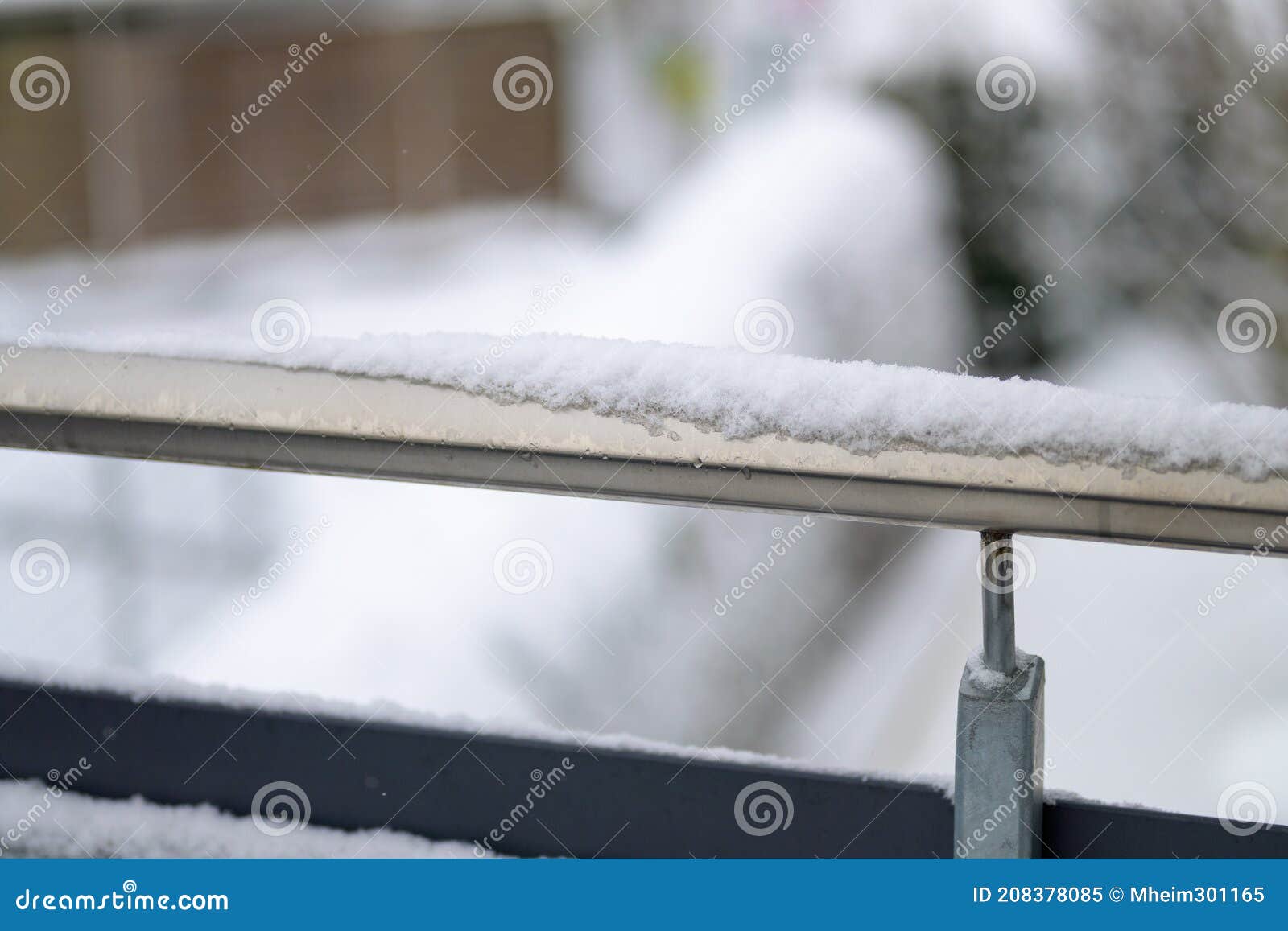 Snow On The Railing Stock Image | CartoonDealer.com #208378015
