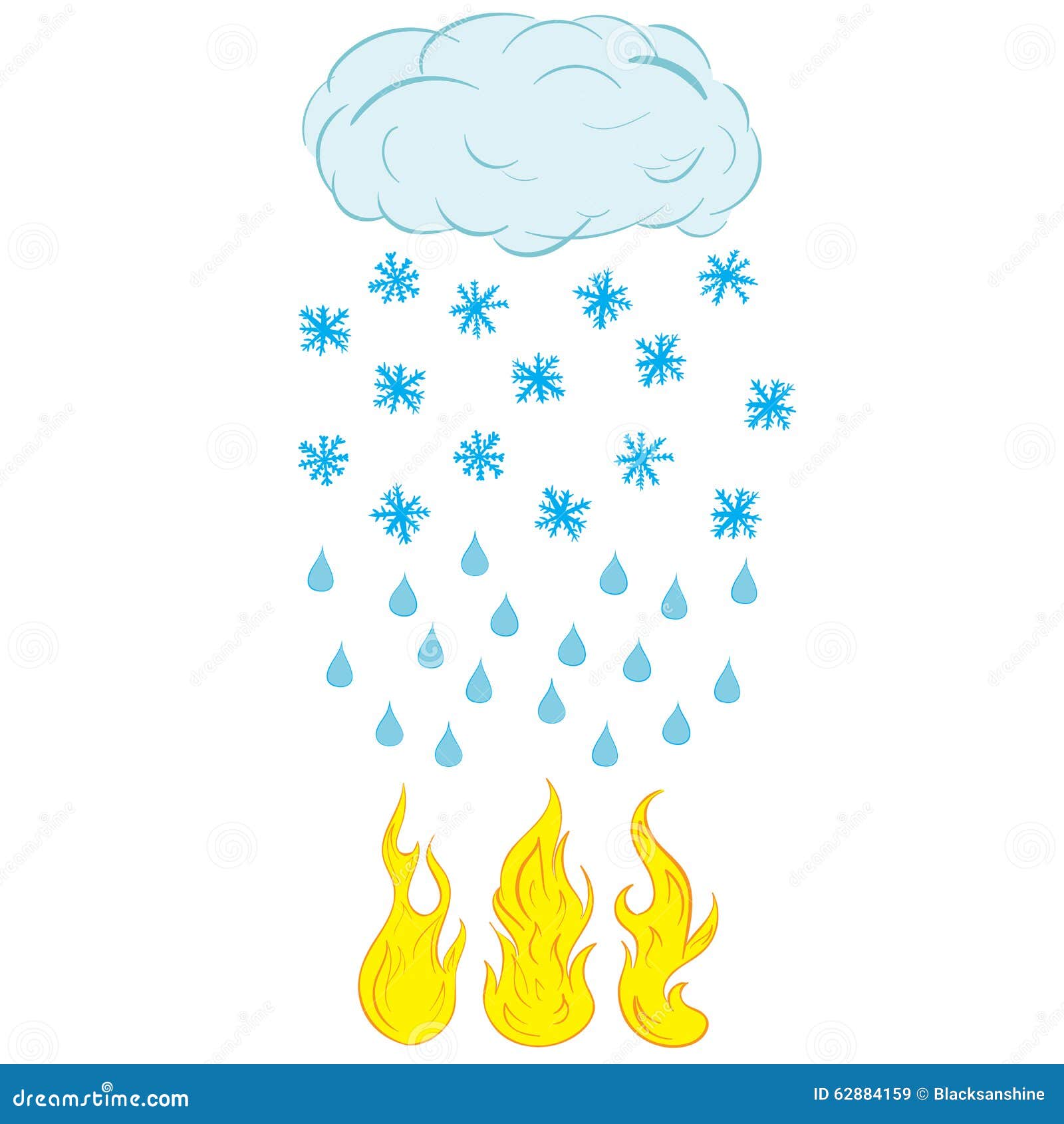Snow rain and fire stock vector. Illustration of background - 62884159