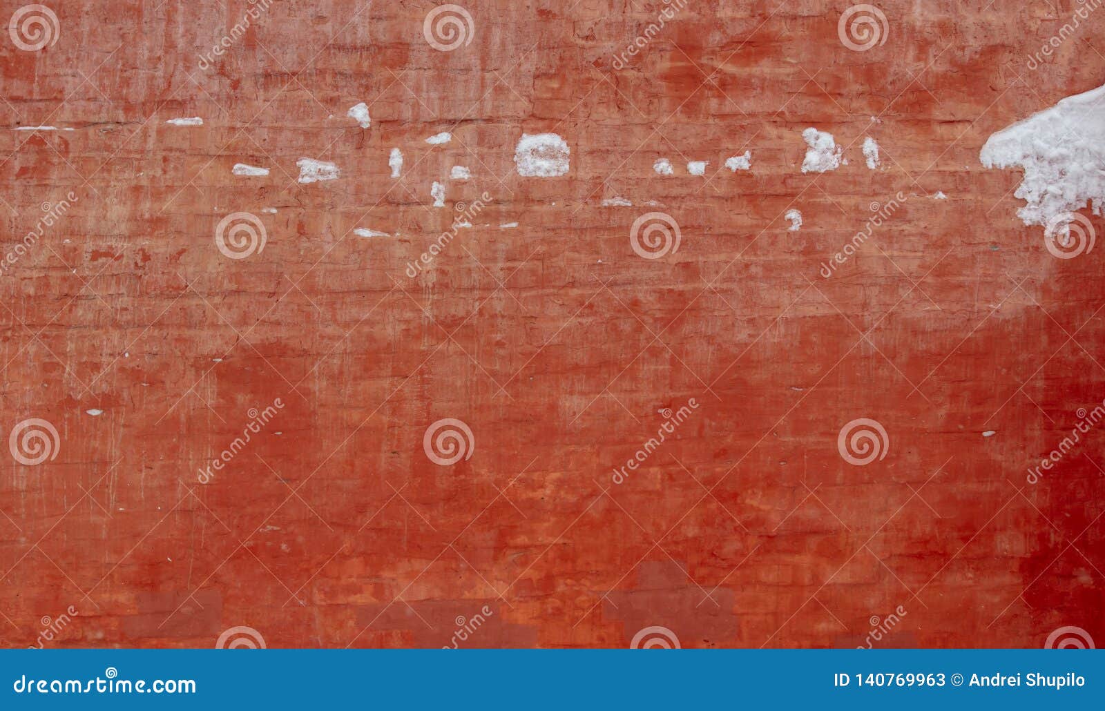 Snow on a Red Brick Wall As Background Stock Image - Image of abstract ...