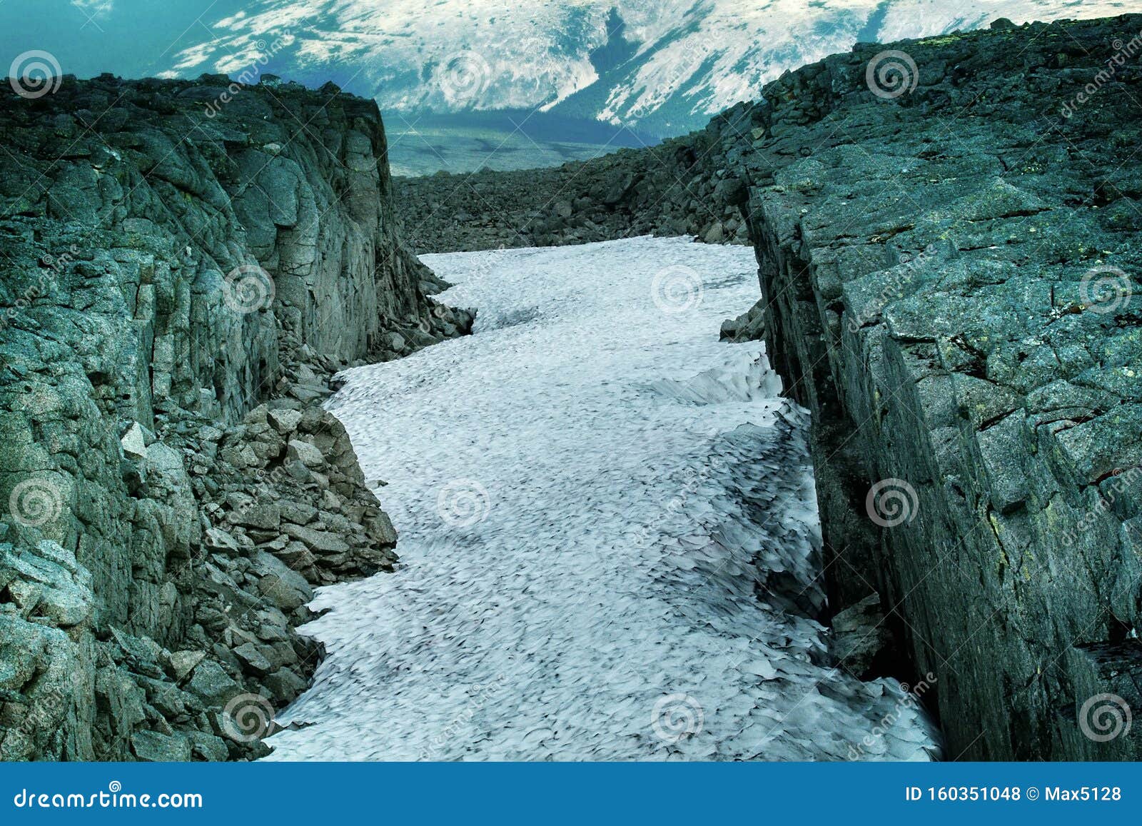 Snow Remains in the Mountain Gorges All Summer Stock Photo - Image of ...