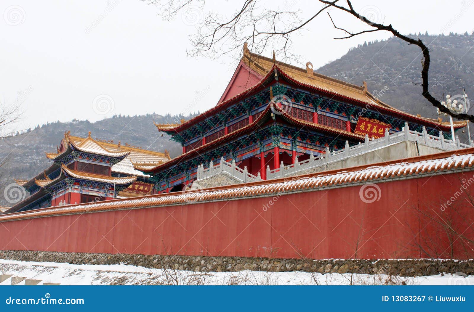 Snow Remarkable Pass the Millennium Ancient Temple Stock Image - Image ...