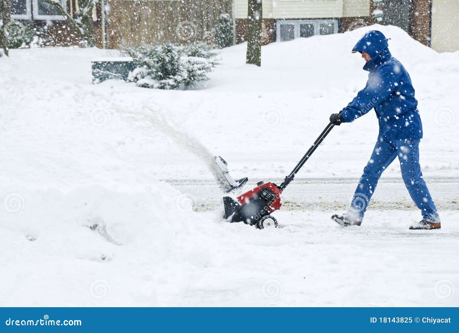 Snow Removal stock image. Image of accumulation, coat - 18143825