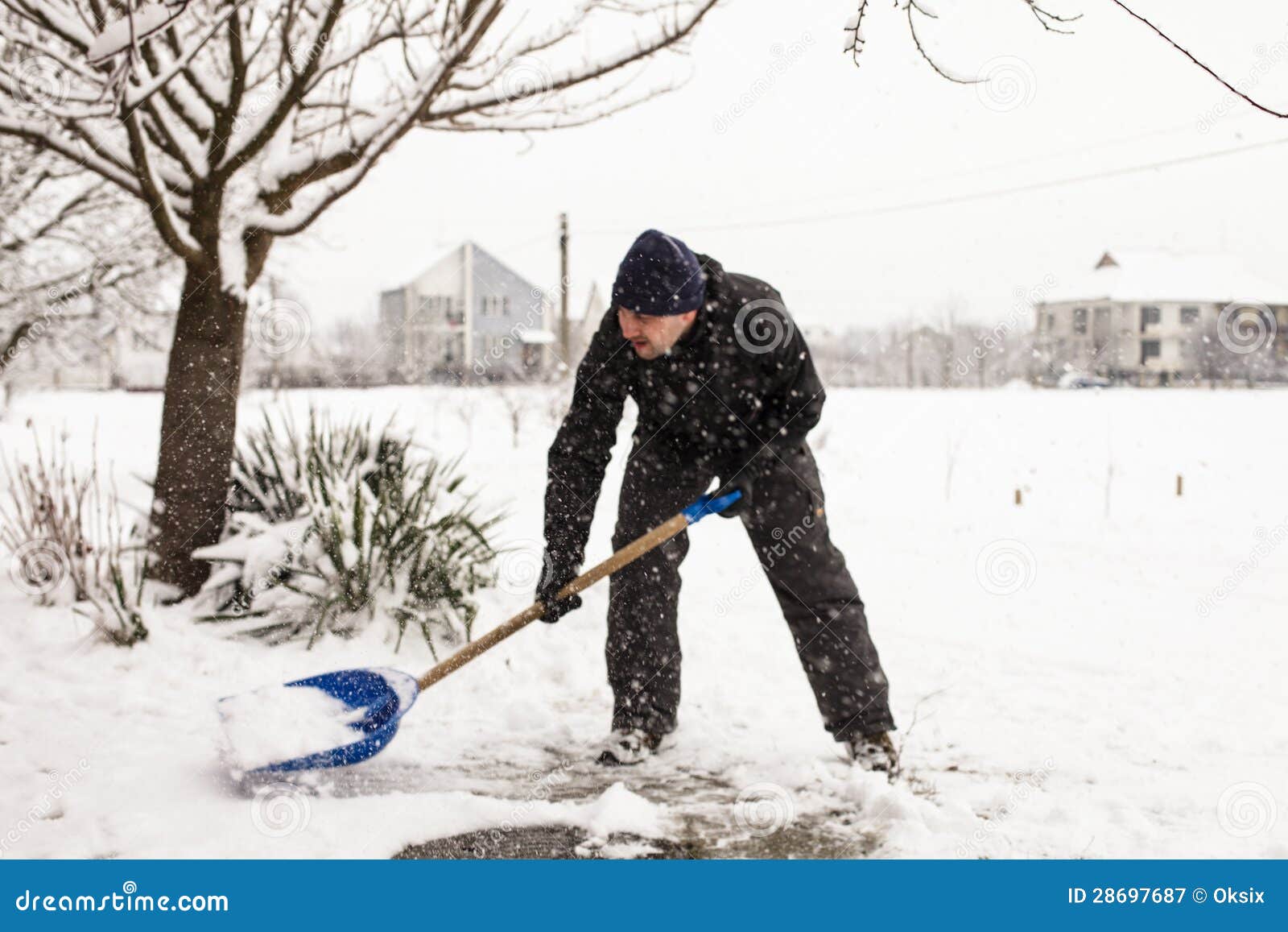 Snow removal stock image. Image of home, nature, labor - 28697687