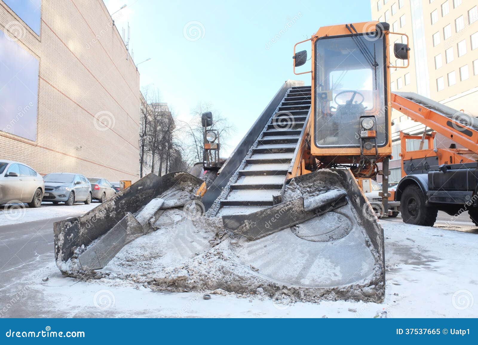 Snow removal machine stock image. Image of cold, equipment - 37537665