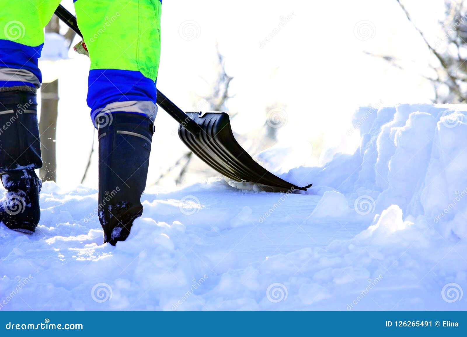 Snow Removal. Working Cleans Road from Snow Stock Image - Image of ...