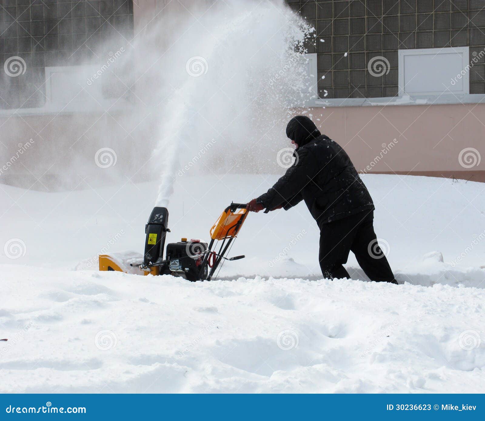Snow Removal with a Snowblower Editorial Stock Photo - Image of nature ...