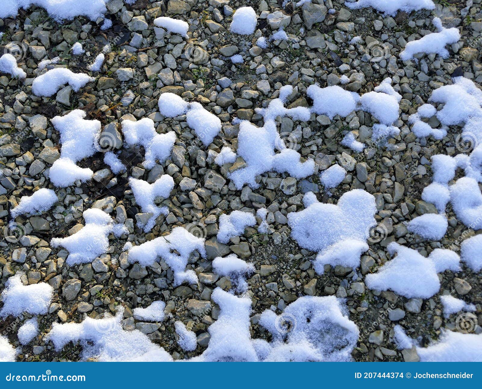 Snow Residues on Pebbles in Winter Stock Photo - Image of seasonal ...