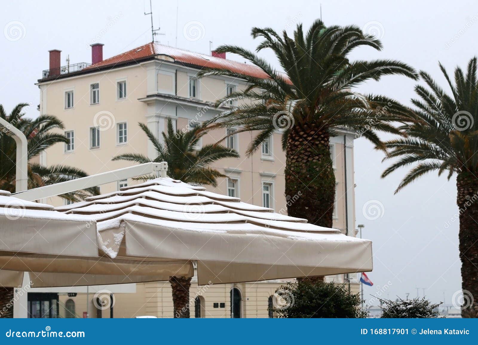 Snow in Split, Croatia stock image. Image of dalmatia - 168817901