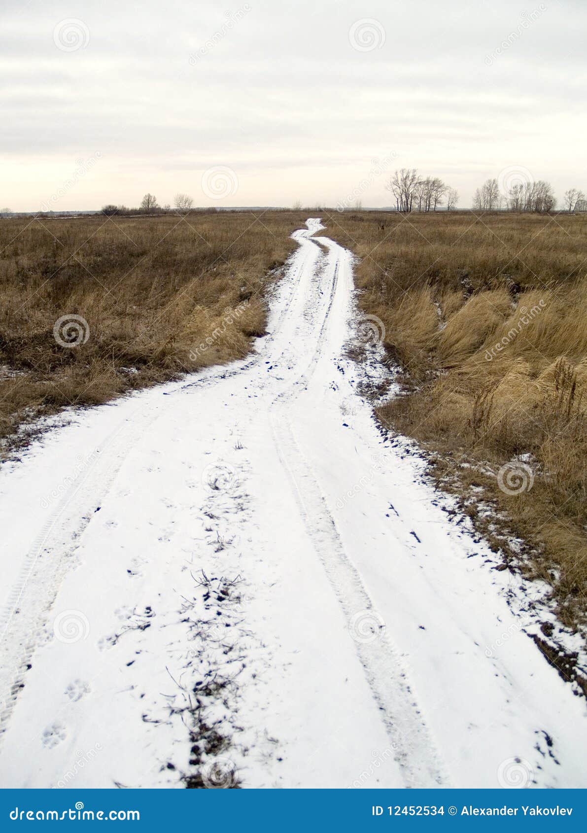 The snow road stock photo. Image of land, curve, directional - 12452534