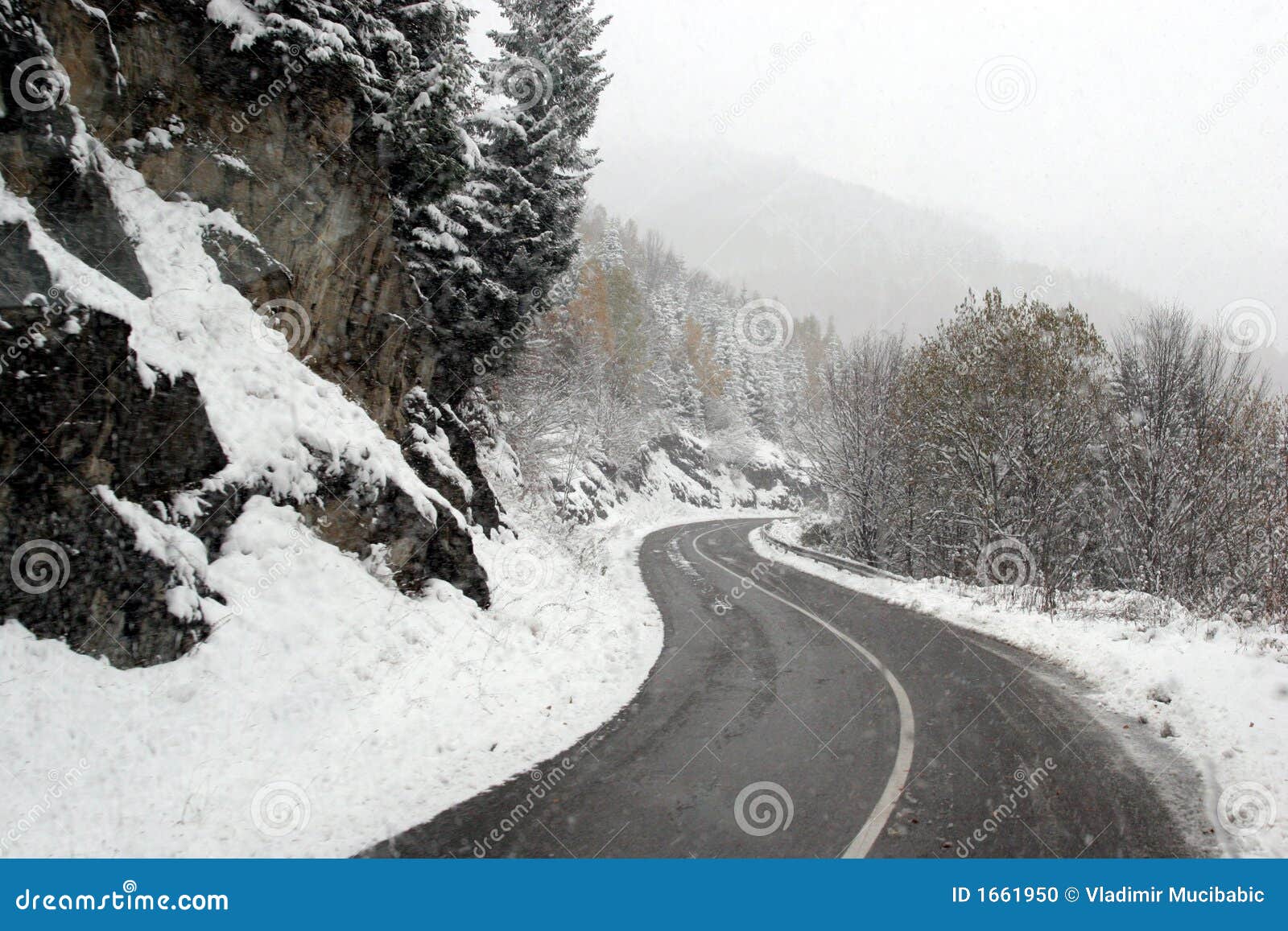 Snow road stock photo. Image of transportation, alps, covered - 1661950