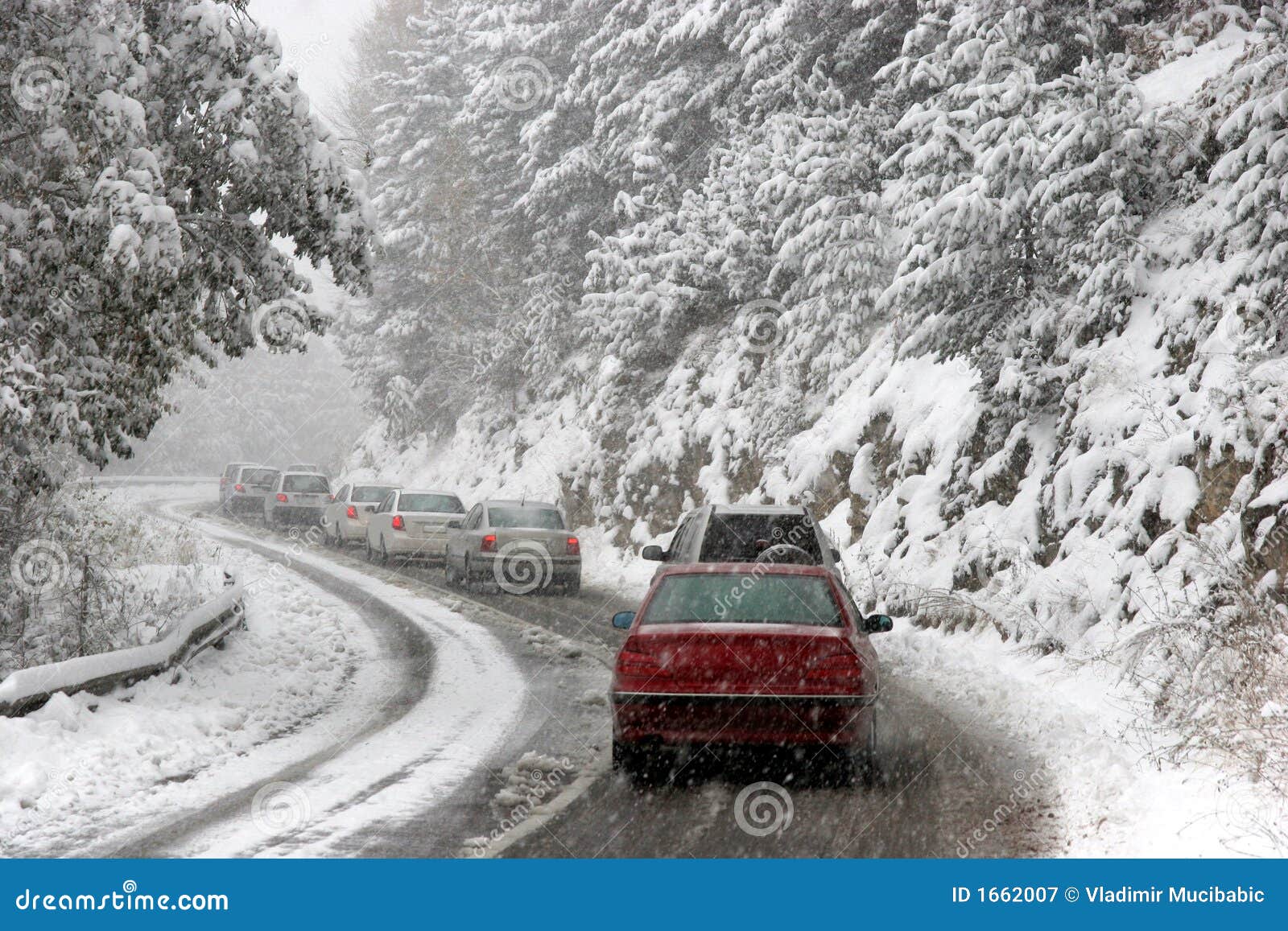 Snow road stock image. Image of automobile, mountain, destination - 1662007