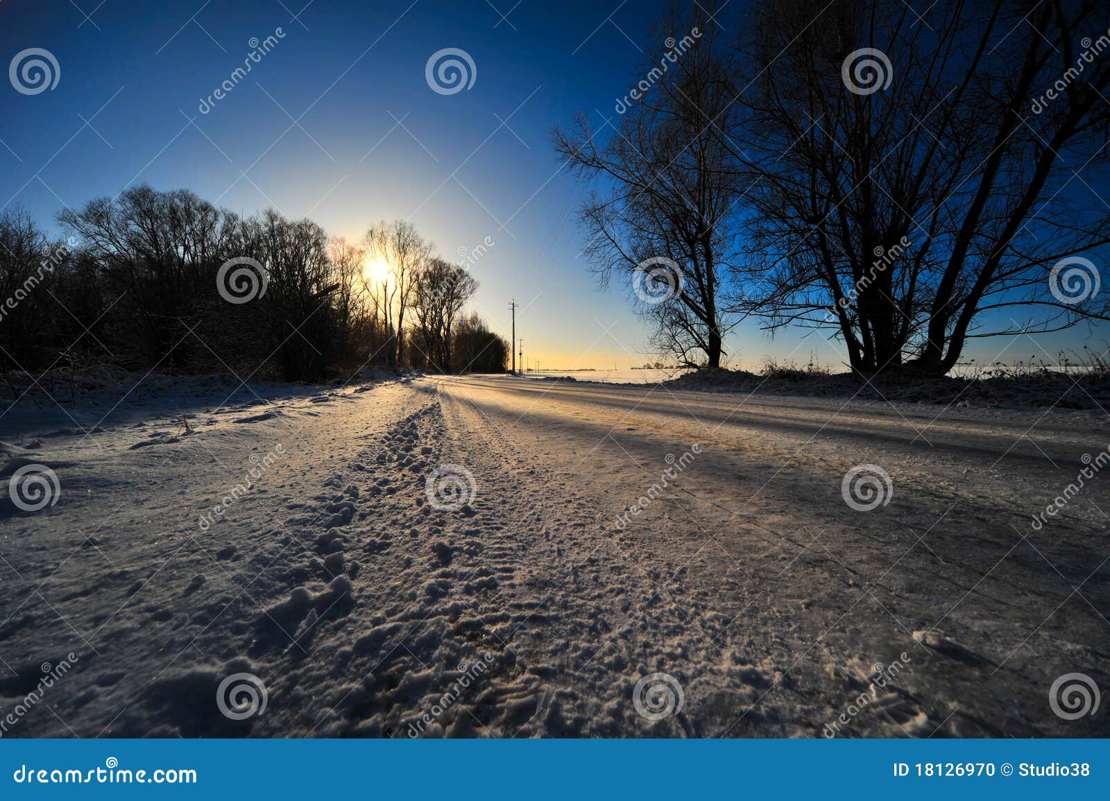 Snow on the road stock photo. Image of december, road - 18126970