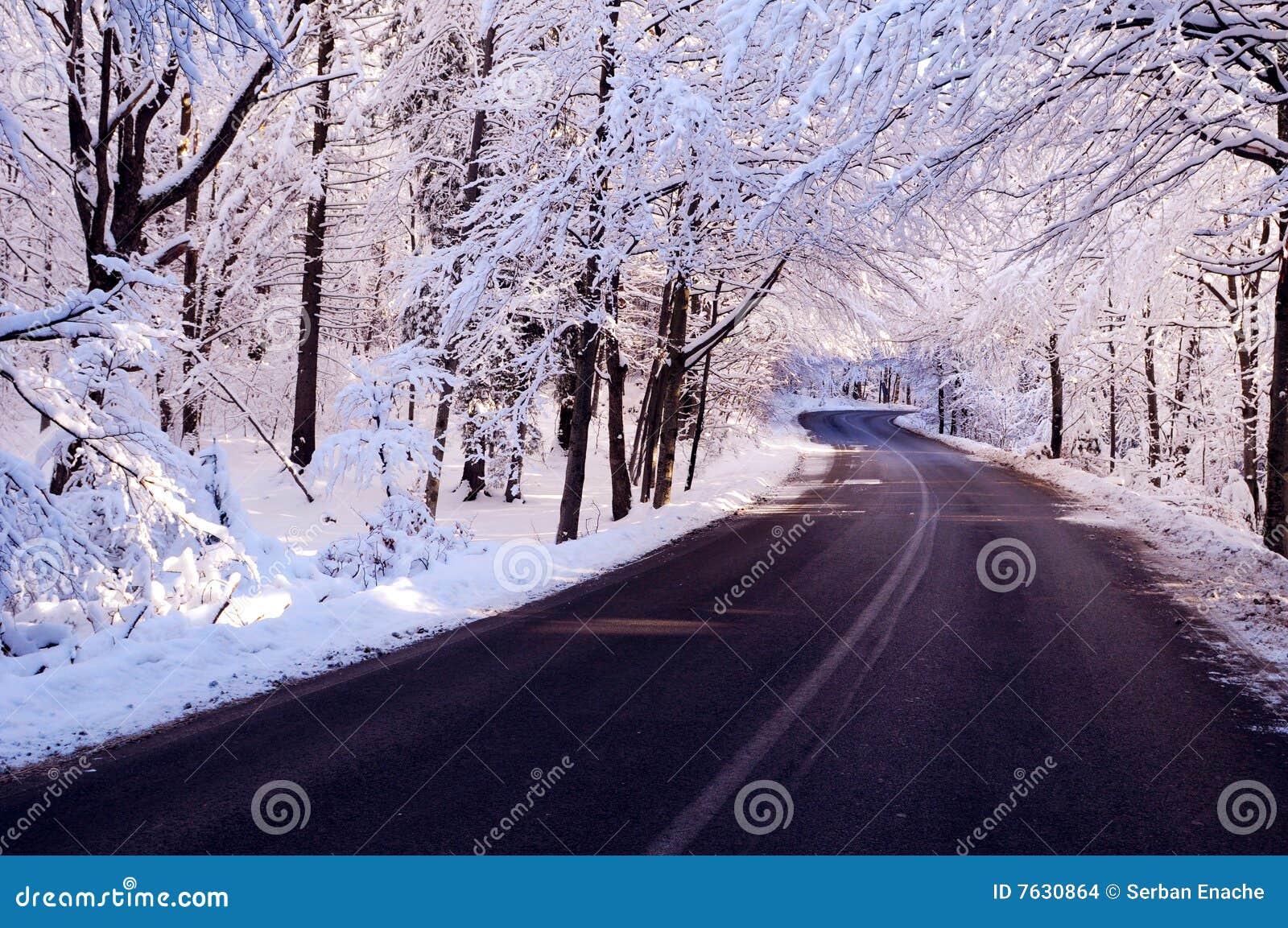 Snow road stock photo. Image of infrastructure, receding - 7630864