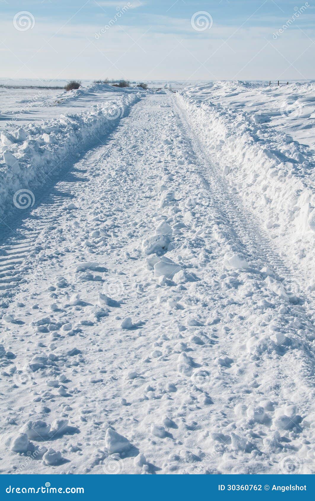 Snow roads after a storm stock photo. Image of season - 30360762