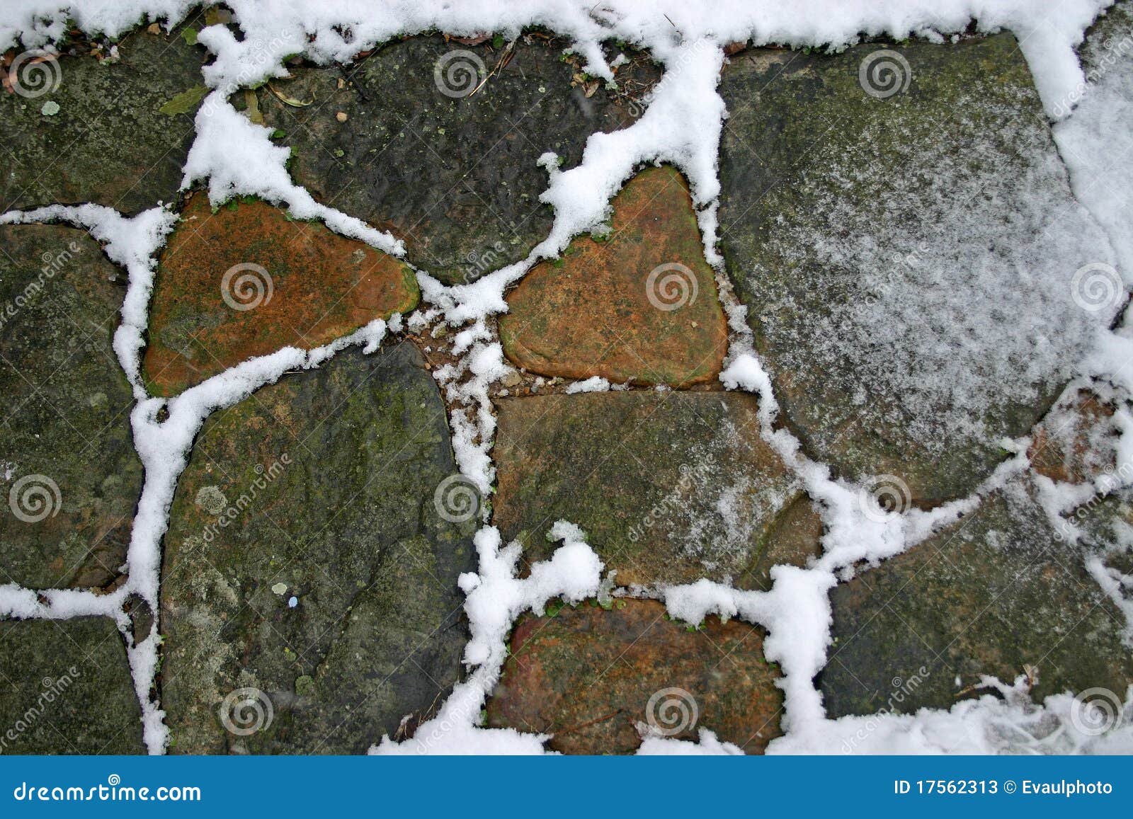 Snow in the Rocks stock image. Image of rock, paving - 17562313