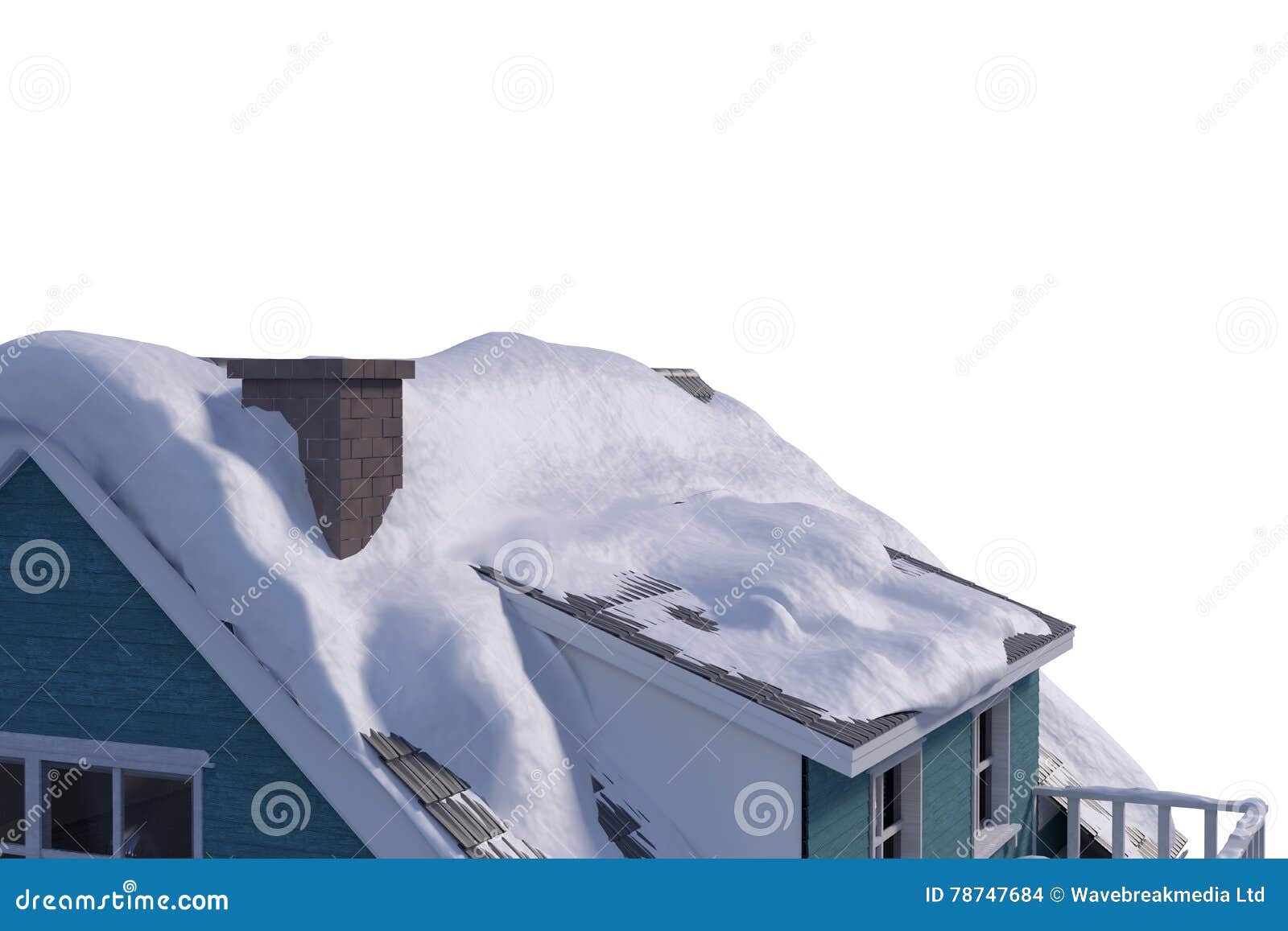 Snow on roof of house stock illustration. Illustration of model - 78747684
