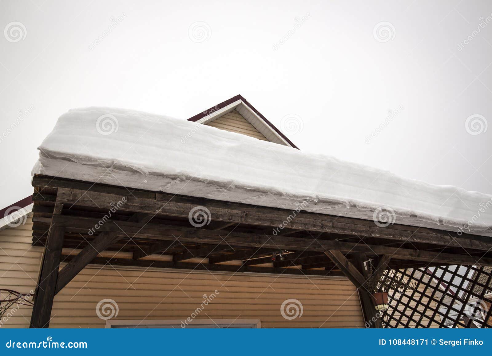 Snow on the roof stock image. Image of home, architecture - 108448171