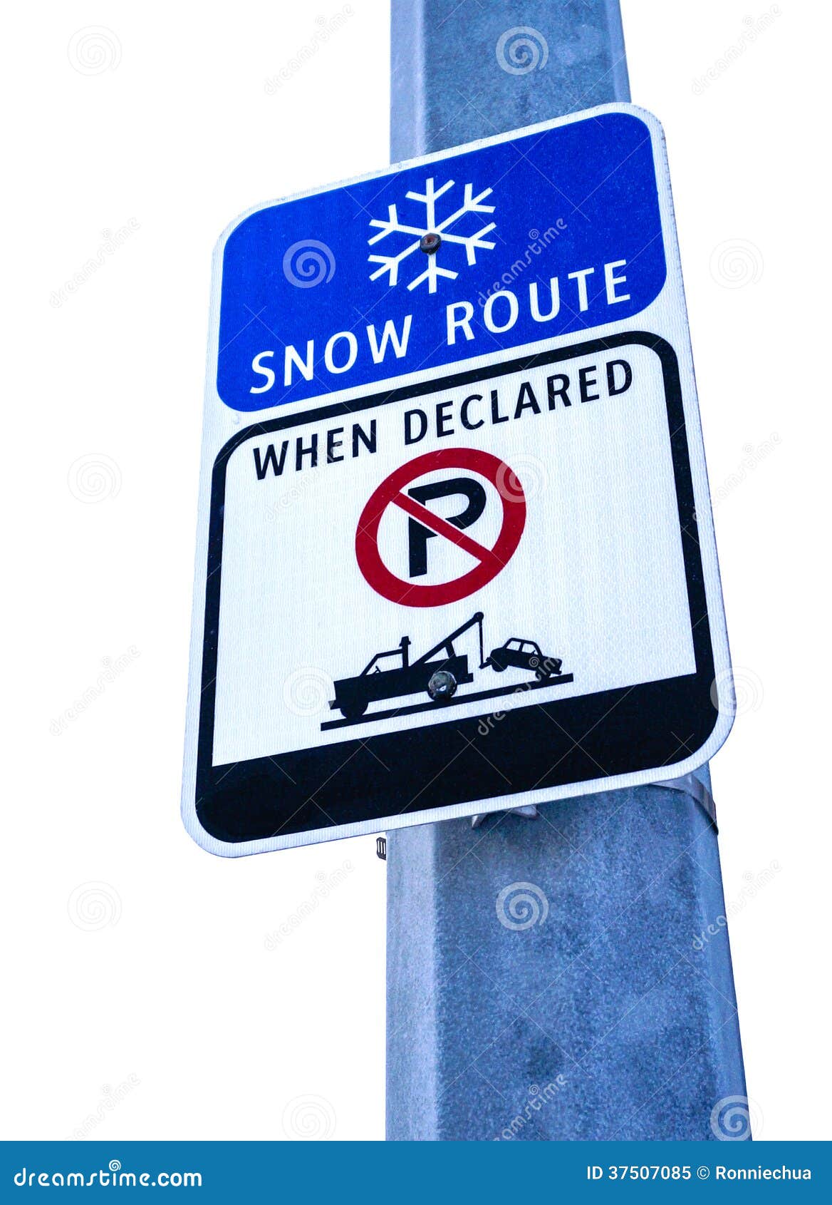 Snow Route Sign, No Parking When Declared Editorial Photo ...