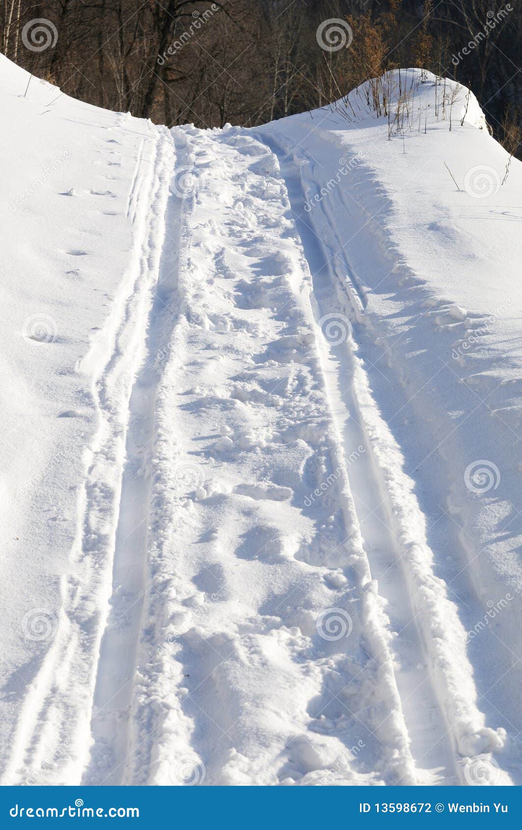 Snow on the rutting stock photo. Image of lighting, chiaroscuro - 13598672