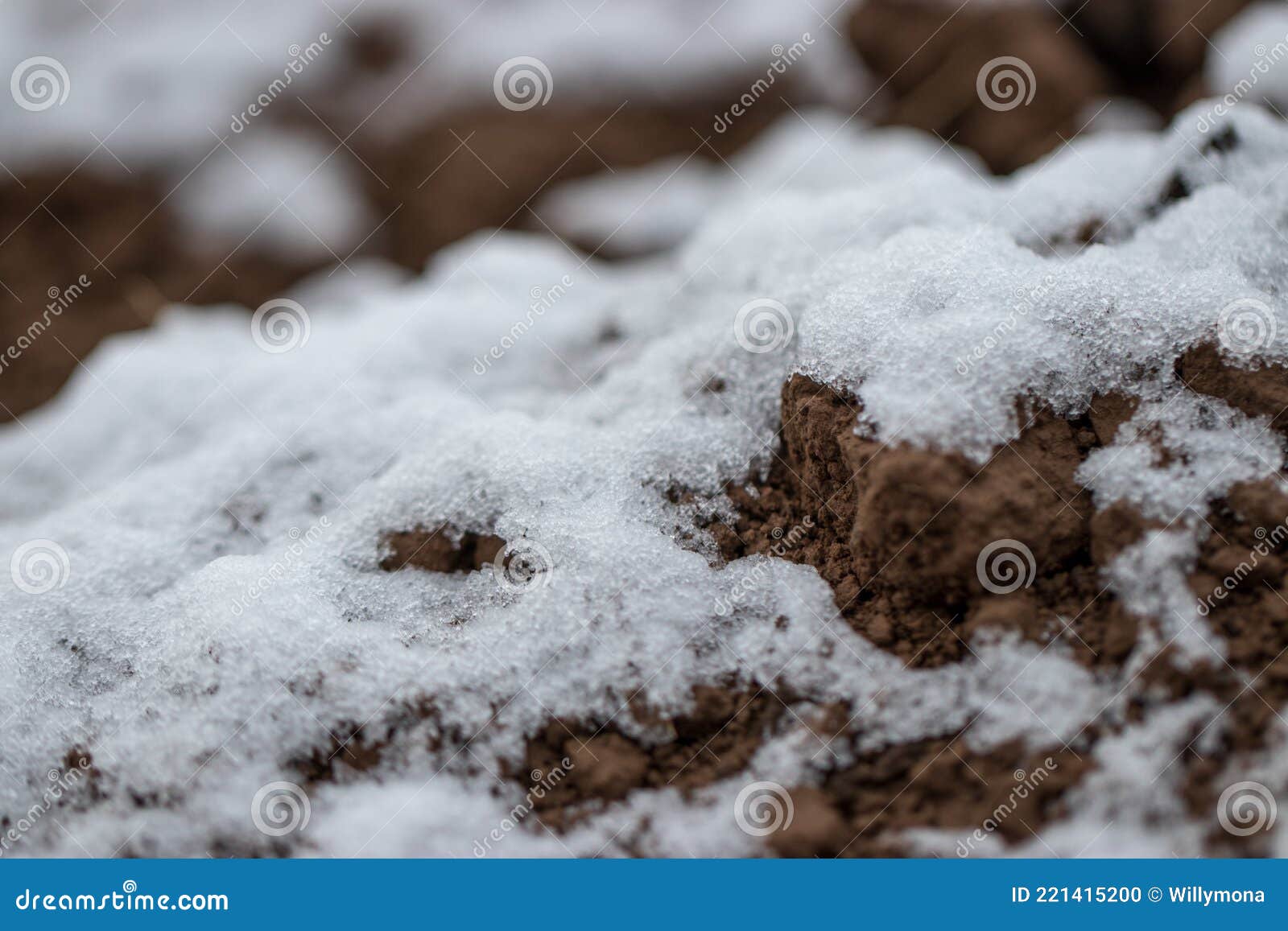 Snow on sand stock photo. Image of freezing, white, season - 221415200