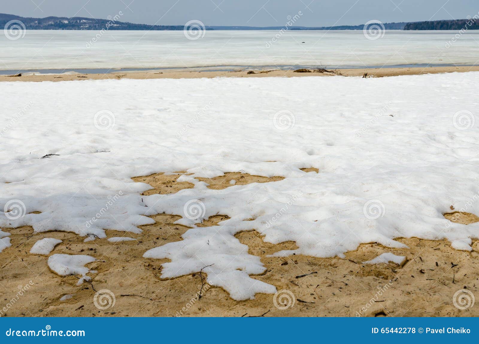 Snow on sand stock photo. Image of upper, landscape, sunny - 65442278