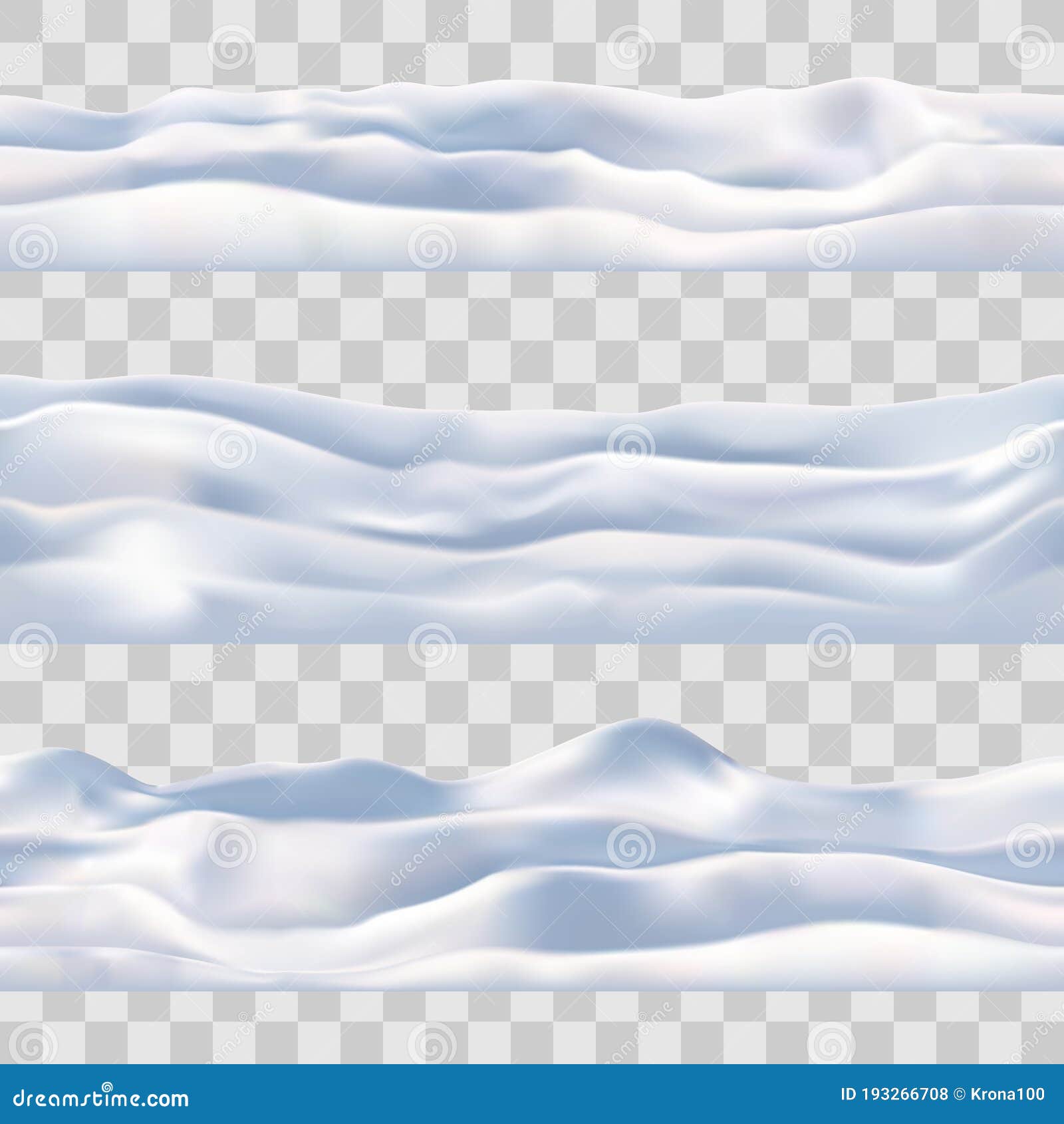 Snow Seamless Borders Set. Snowdrift Vectors Elements Stock Vector ...