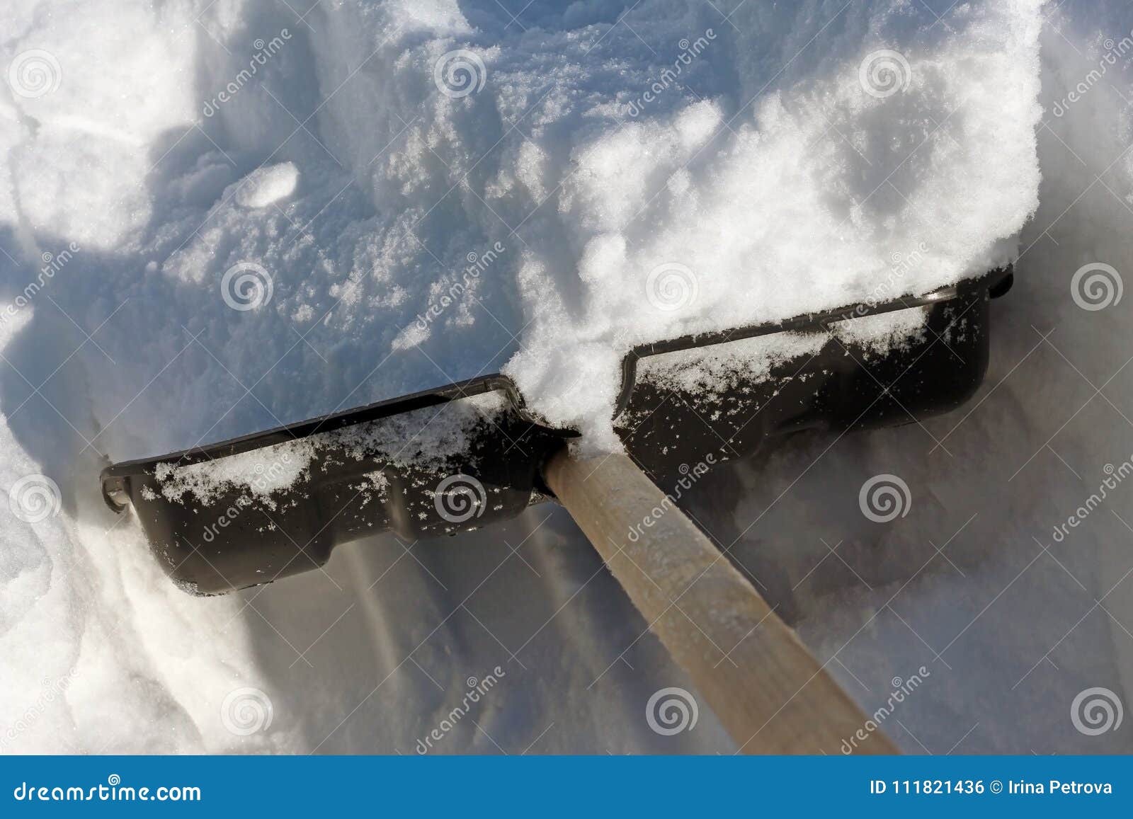 Man Digging Snow with a Shovel Stock Photo - Image of home, handle ...