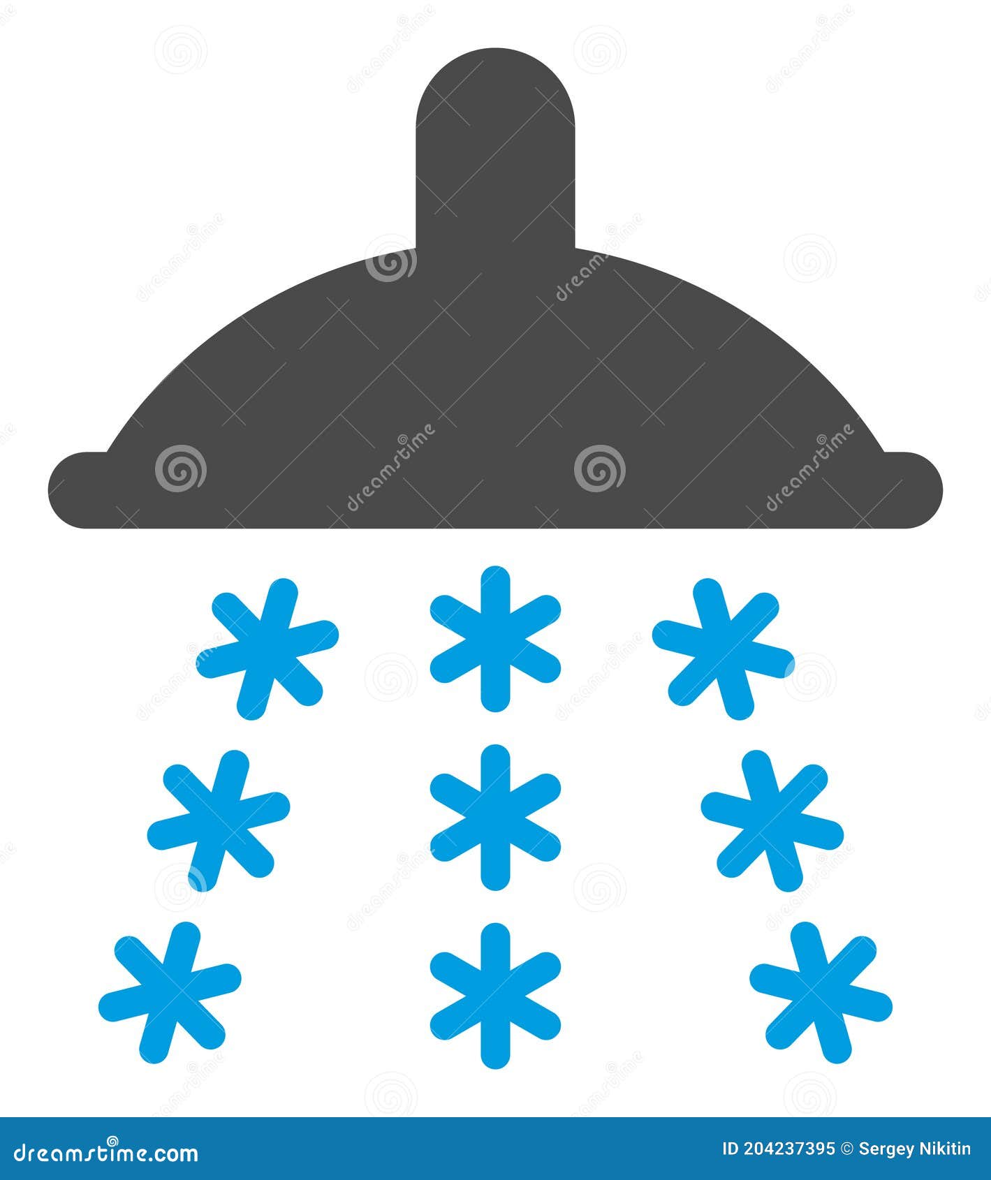Snow Shower Flat Icon Illustration Stock Vector - Illustration of ...
