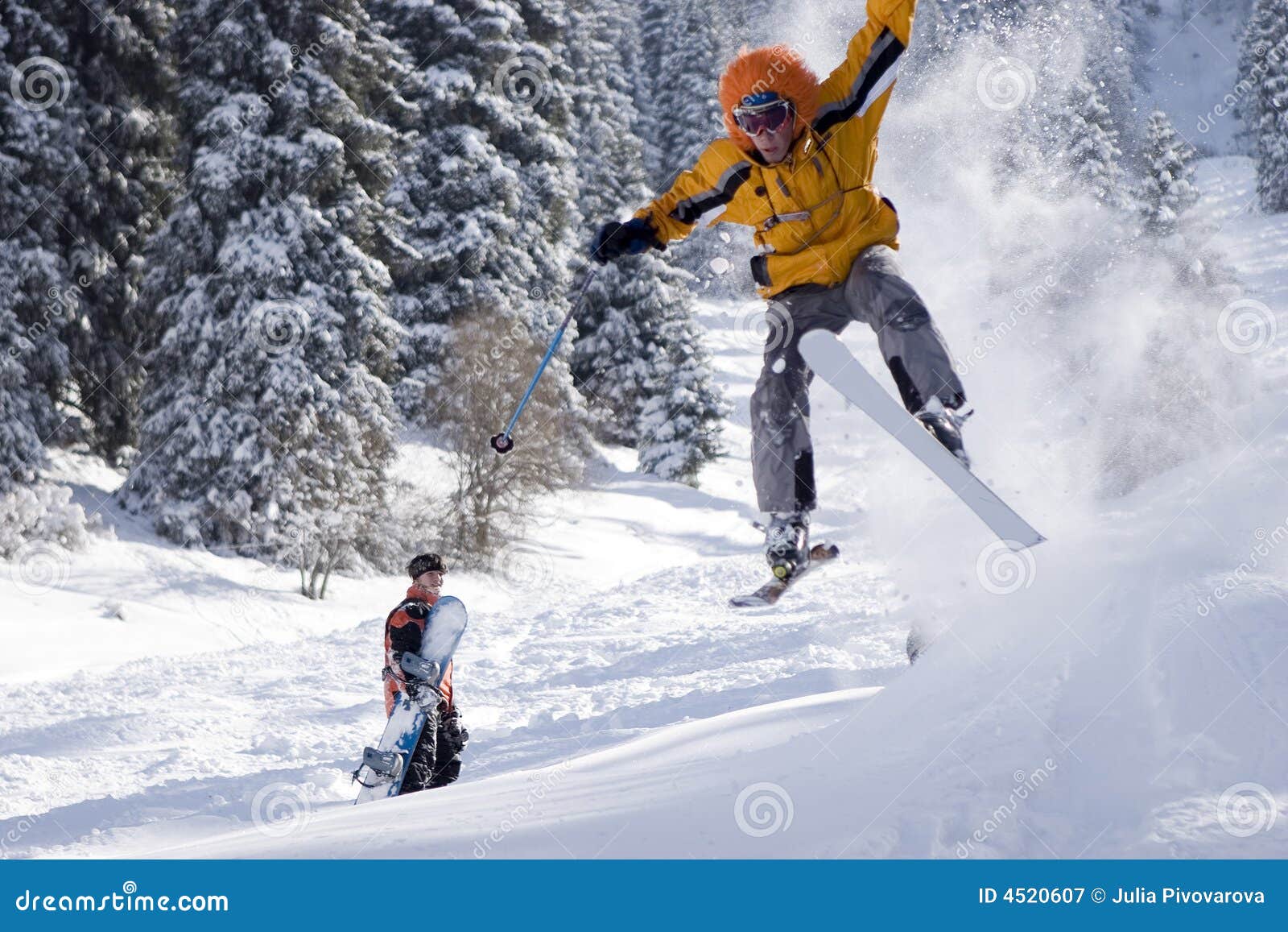 Snow Skier Jumping Royalty Free Stock Photography - Image: 4520607