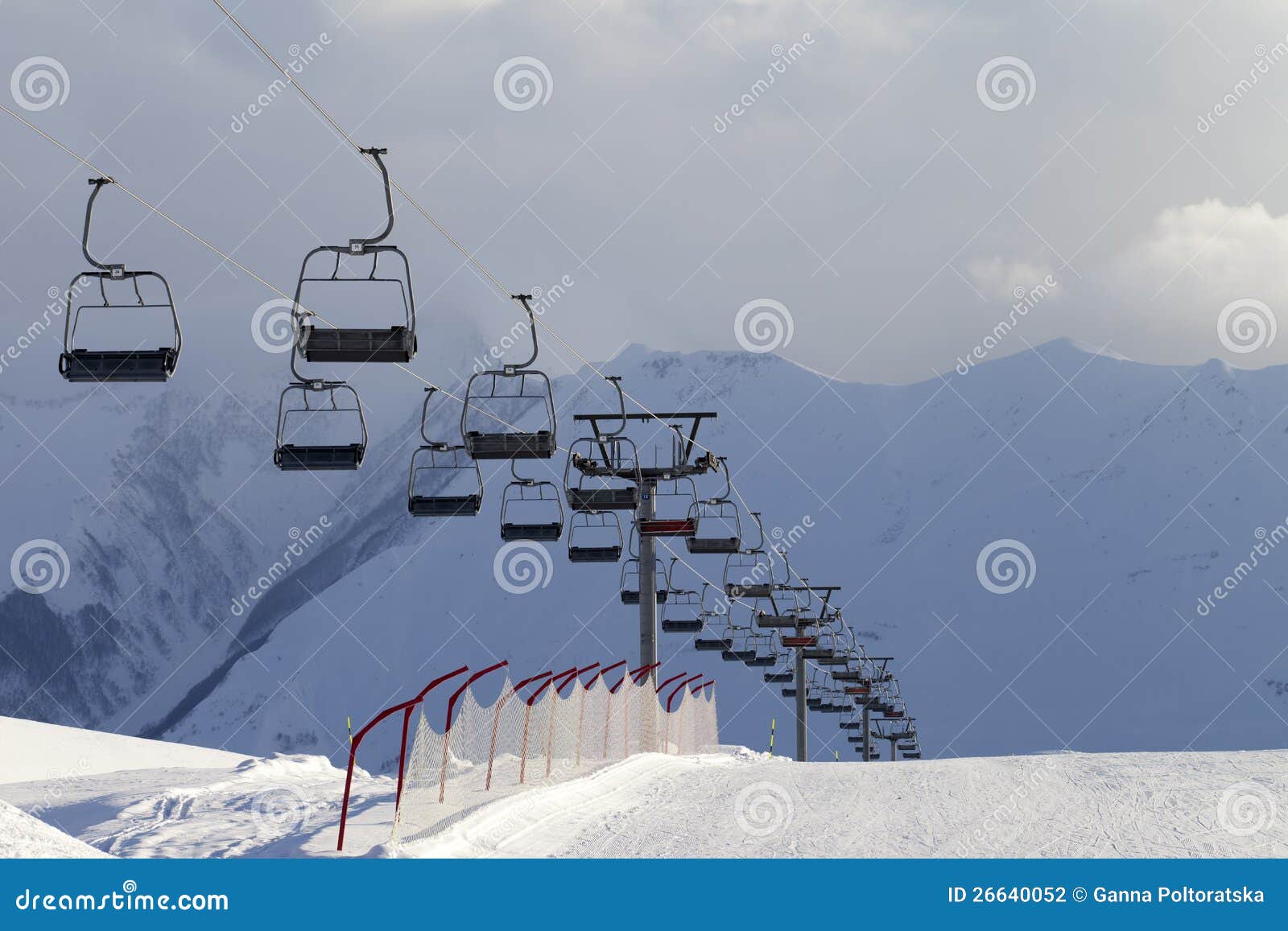Snow Skiing Piste and Ropeway Stock Photo - Image of aerial, landscape ...