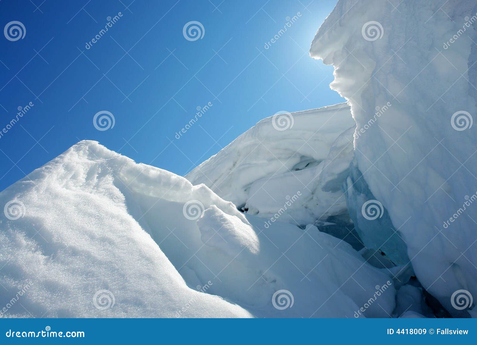 Snow and sky stock image. Image of landscape, blue, lake - 4418009