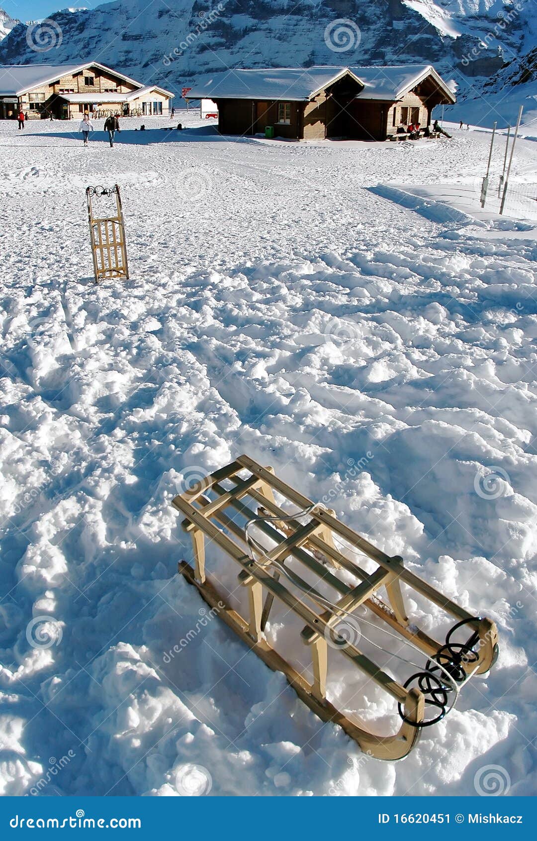 Snow and sledges stock image. Image of landscape, holidays - 16620451