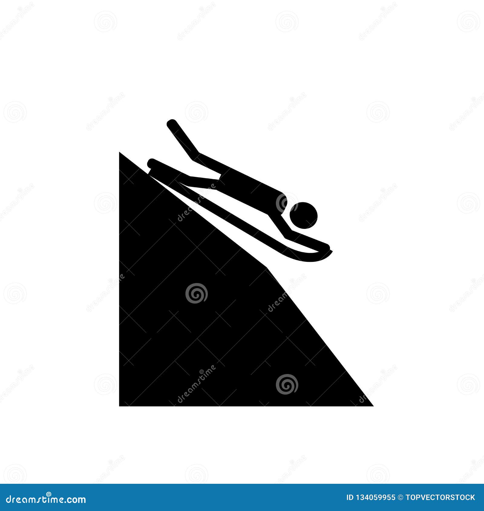 Snow Slide Zone Icon Vector Isolated On White Background, Snow Slide ...