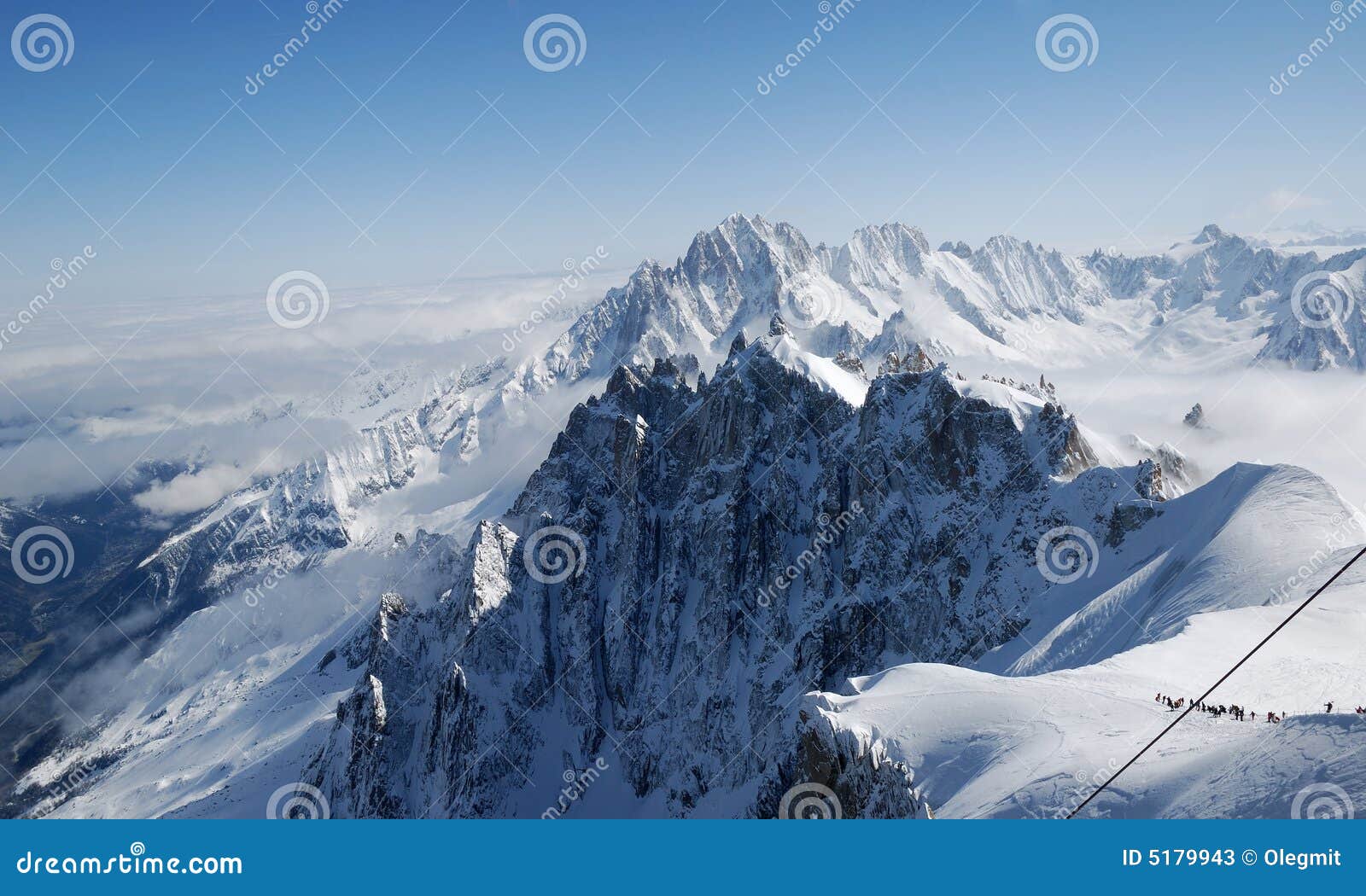 Snow Slope with Mountain-skiers Stock Image - Image of cold, alps: 5179943