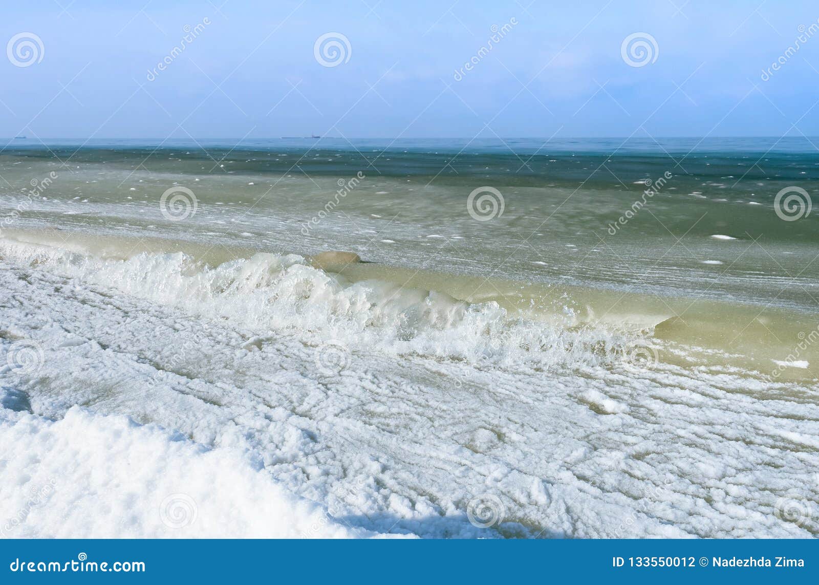 Snow Sludge on the Sea in the Spring Stock Photo - Image of beautiful ...